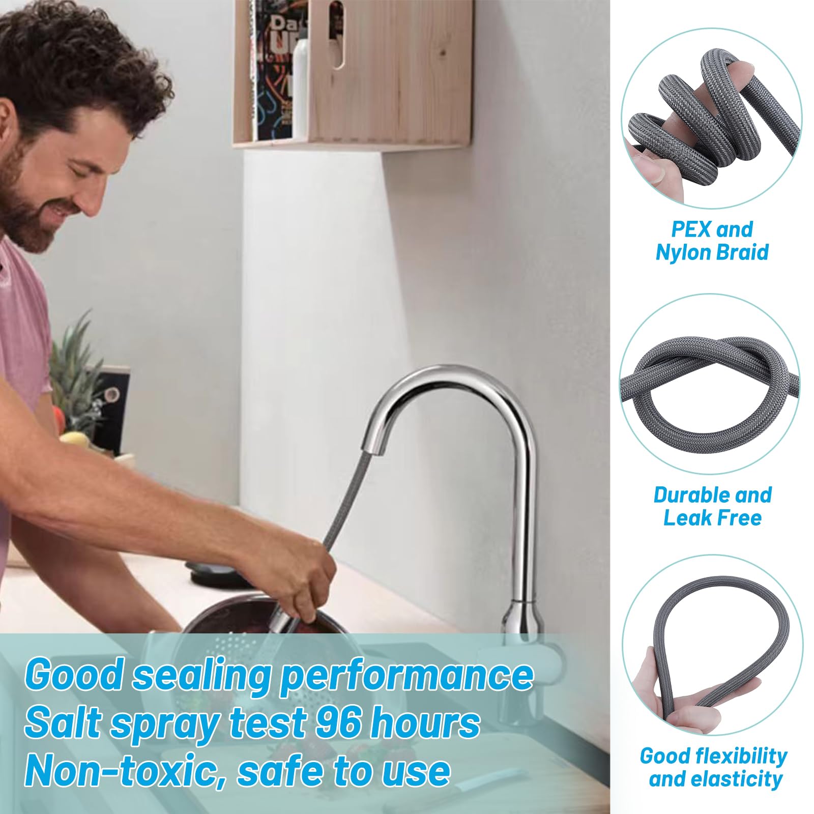 Pull out faucet for 88624000 95507000 95506000 Hansgrohe Pull Down Kitchen Faucet Hose Replacement Part