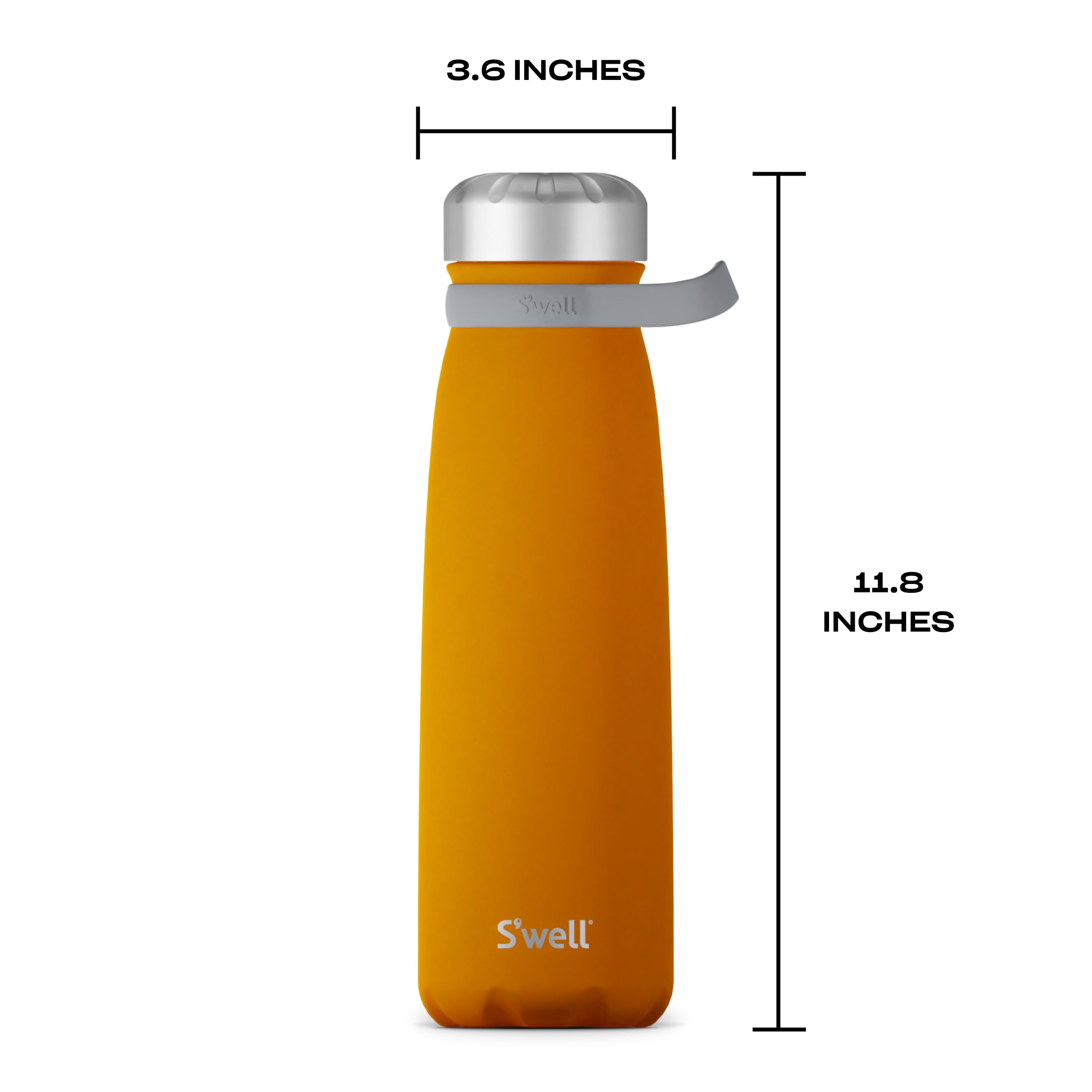 S'well Stainless Steel Traveler With Handle, 40oz, Golden Hour, Triple Layered Vacuum Insulated Containers Keeps Drinks Cold for 60 Hours and Hot for 20, BPA Free, Easy Carrying On the Go