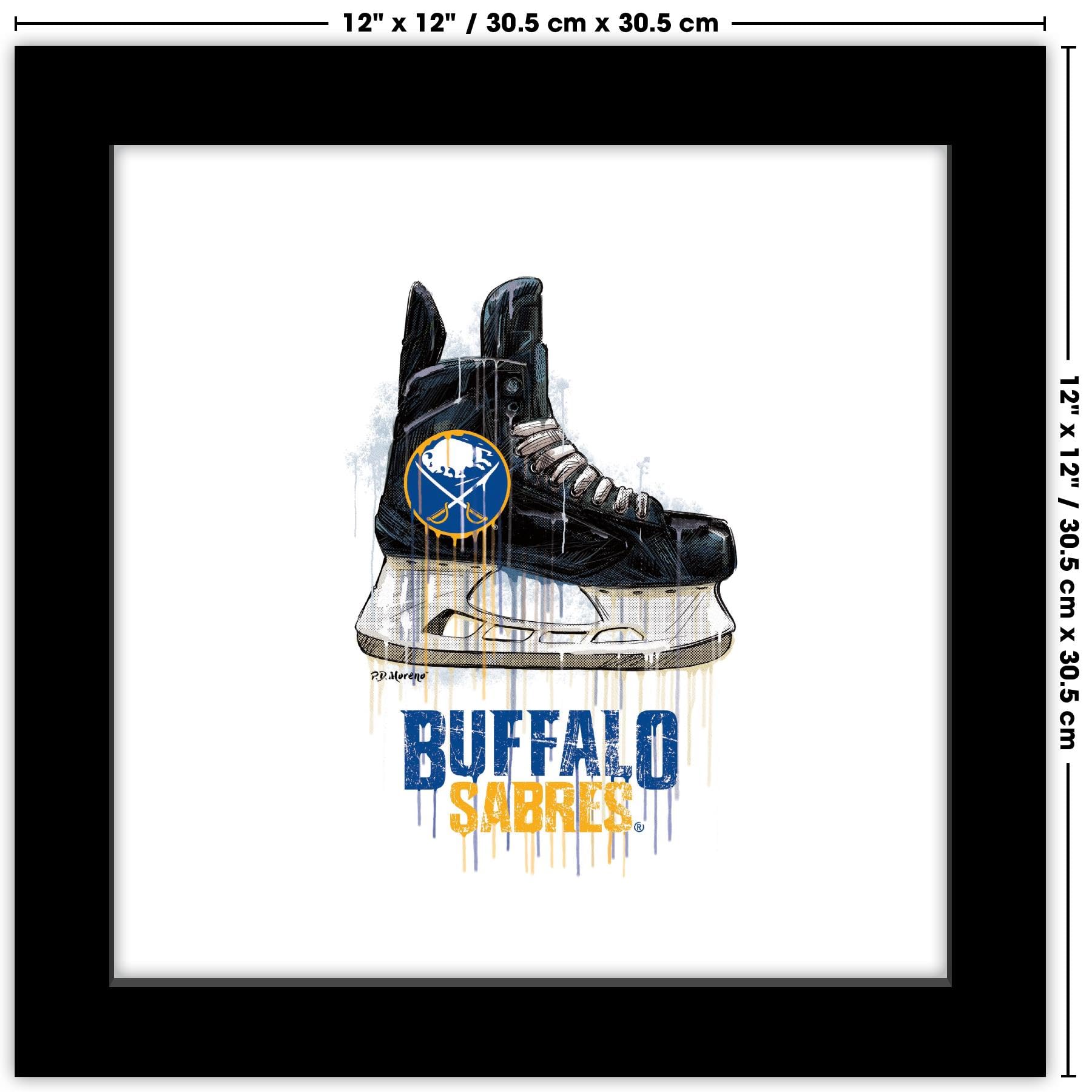 Trends International Gallery Pops NHL Buffalo Sabres - Drip Skate Wall Art, Black Framed Version, 12" x 12"