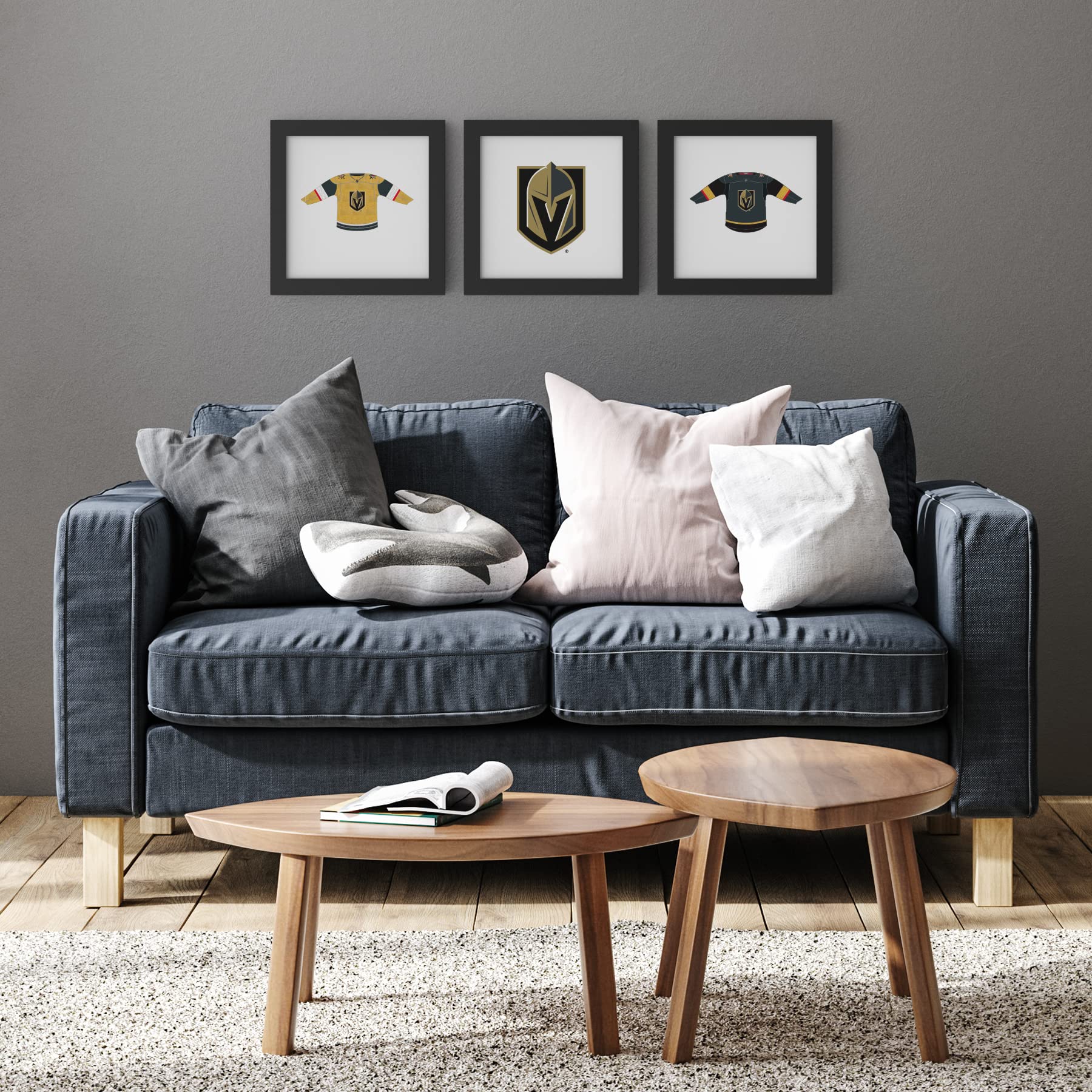 Trends International Gallery Pops NHL Buffalo Sabres - Drip Skate Wall Art, Black Framed Version, 12" x 12"