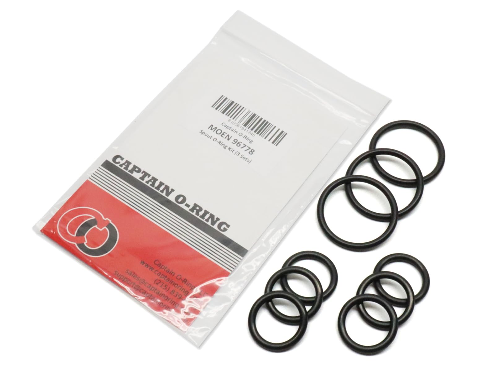 Captain O-Ring – Replacement 96778 O-Ring Kit for Specific Moen Spouts (3 Sets, 9 O-Rings)