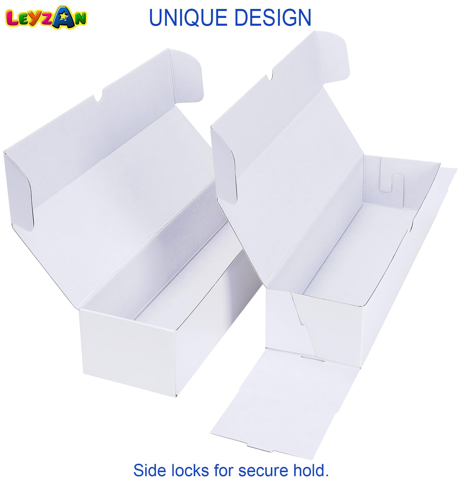 Leyzan Trading-Card Storage Box, 8-Pack • 1000 Count Corrugated Cardboard Storage Box with dividers & labels for TCG/Magic/Mtg storage and Collection, 14.4 INCH Horizontal