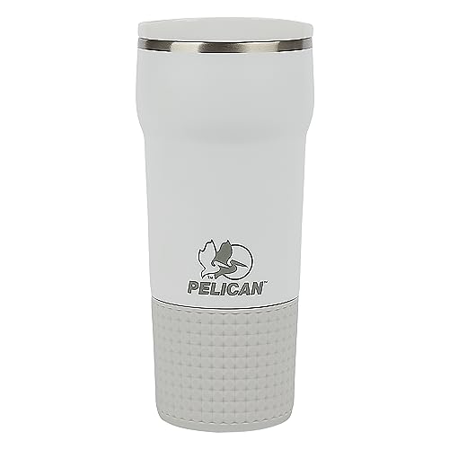 Pelican Hydration Pelican Cascade™ 22 oz Vacuum Insulated Tumbler - Recycled Stainless Steel Double Wall Travel with Dual Lid, Powder Coated Insulated Coffee Mug For Hot Cold Drinks, Bright White