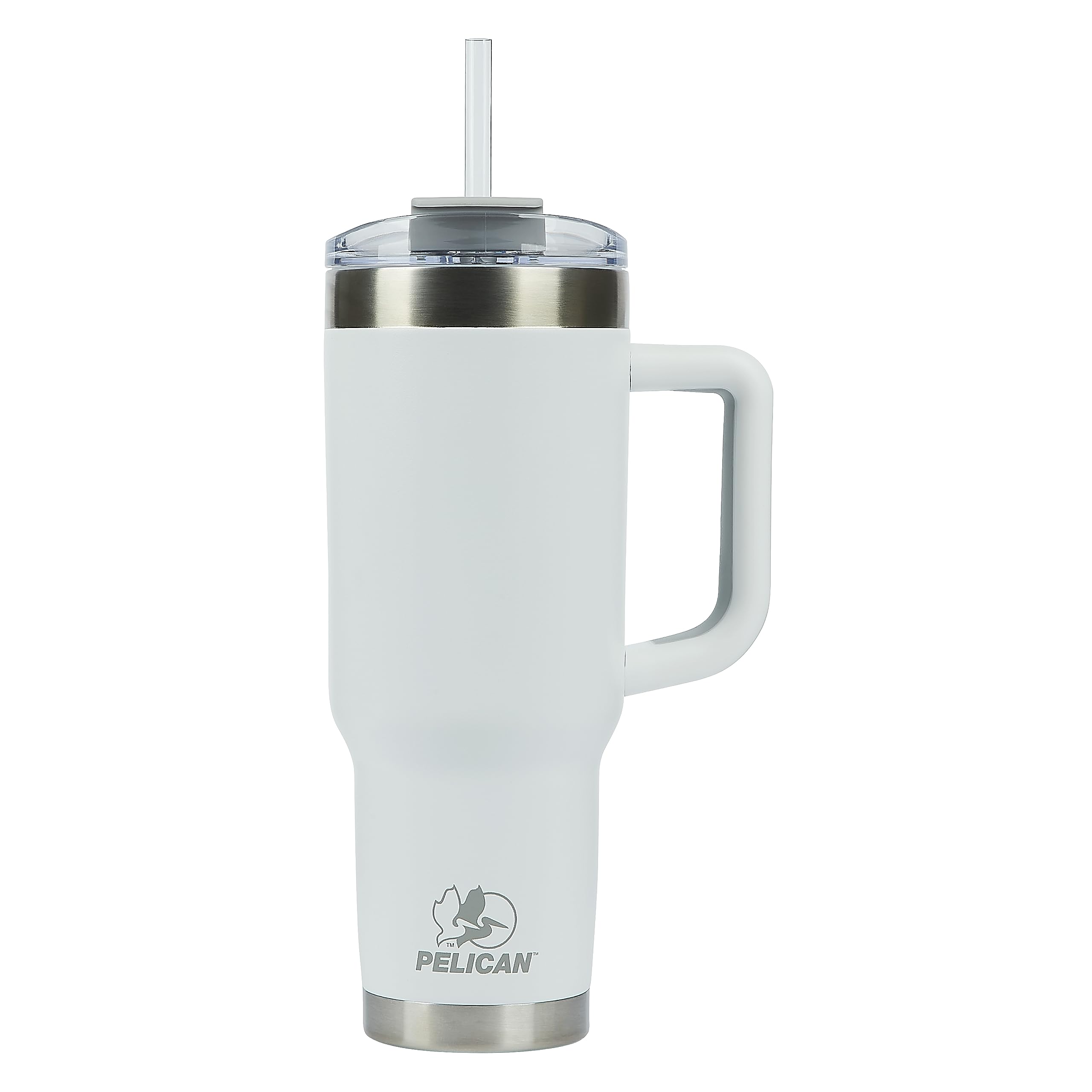 Pelican Hydration Pelican Porter™ 40 oz Vacuum Insulated Tumbler - Recycled Stainless Steel Double Wall Travel with Dual Lid, Powder Coated Insulated Coffee Mug For Hot Cold Drinks, Bright White