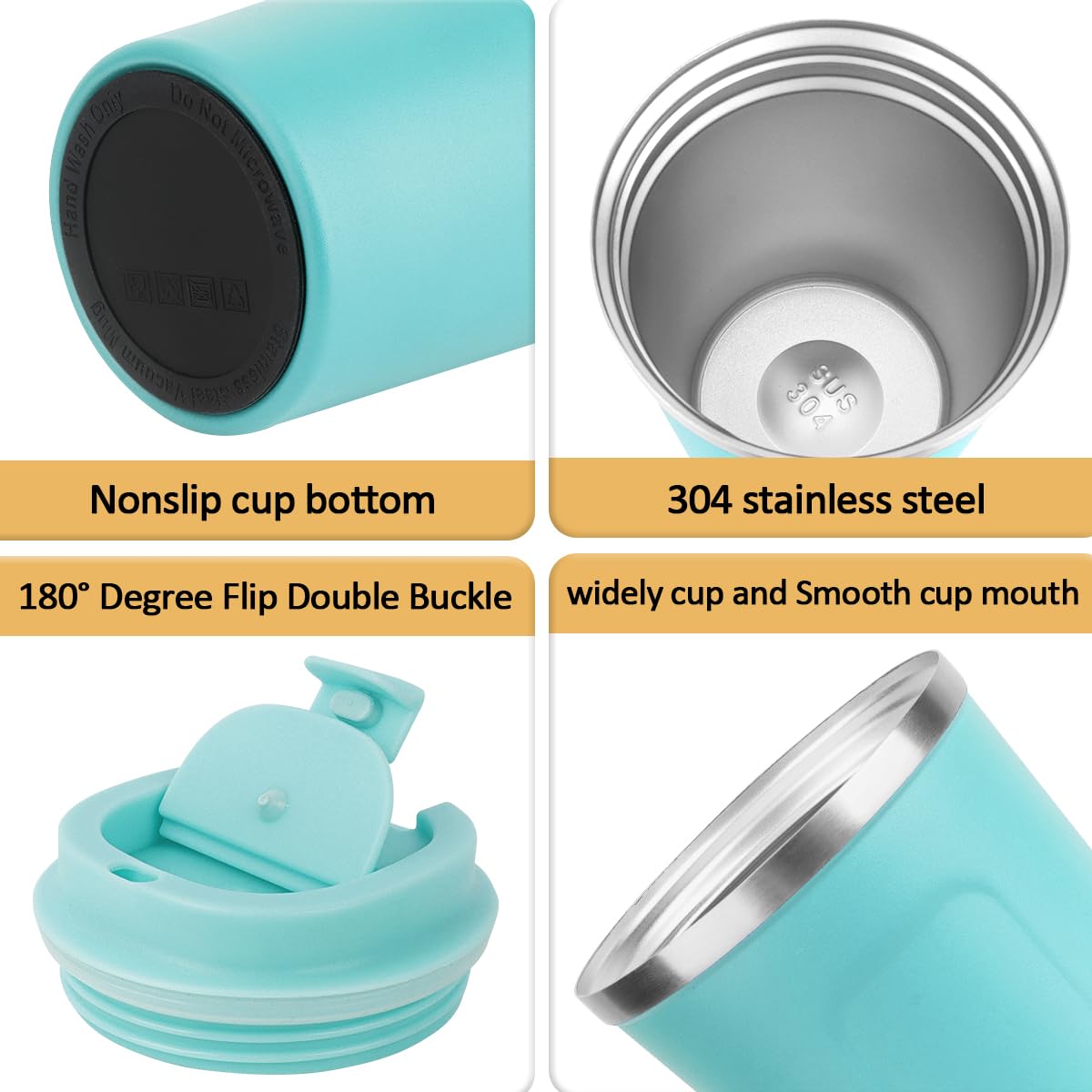 CS COSDDI 12 oz Stainless Steel Vacuum Insulated Tumbler - Coffee Travel Mug Spill Proof with Lid - Coffee Cups for Keep Hot/Ice Coffee,Tea and Beer