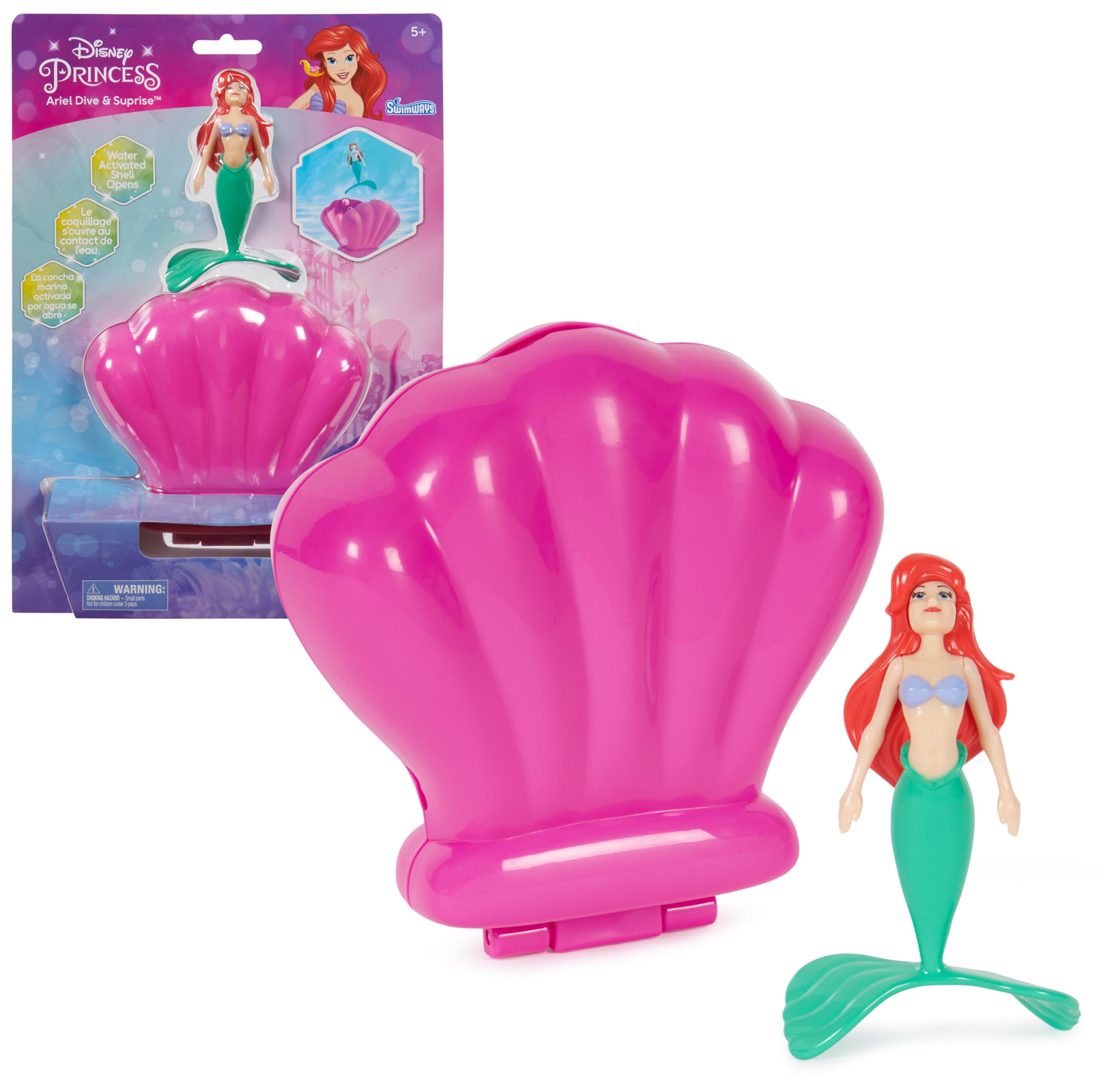 Swimways Disney Princess Ariel Dive N Surprise, Swimming Pool Accessories & Kids Pool Toys, Little Mermaid Party Supplies & Water Toys for Kids Aged 5 & Up