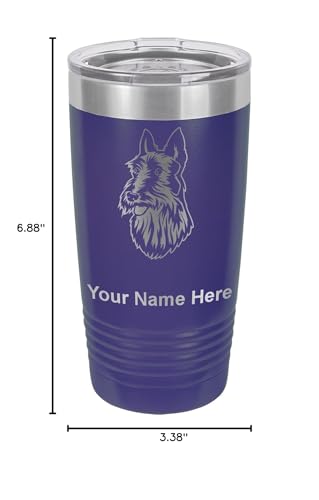 LaserGram 20oz Vacuum Insulated Tumbler Mug, Scottish Terrier, Personalized Engraving Included (Dark Purple)