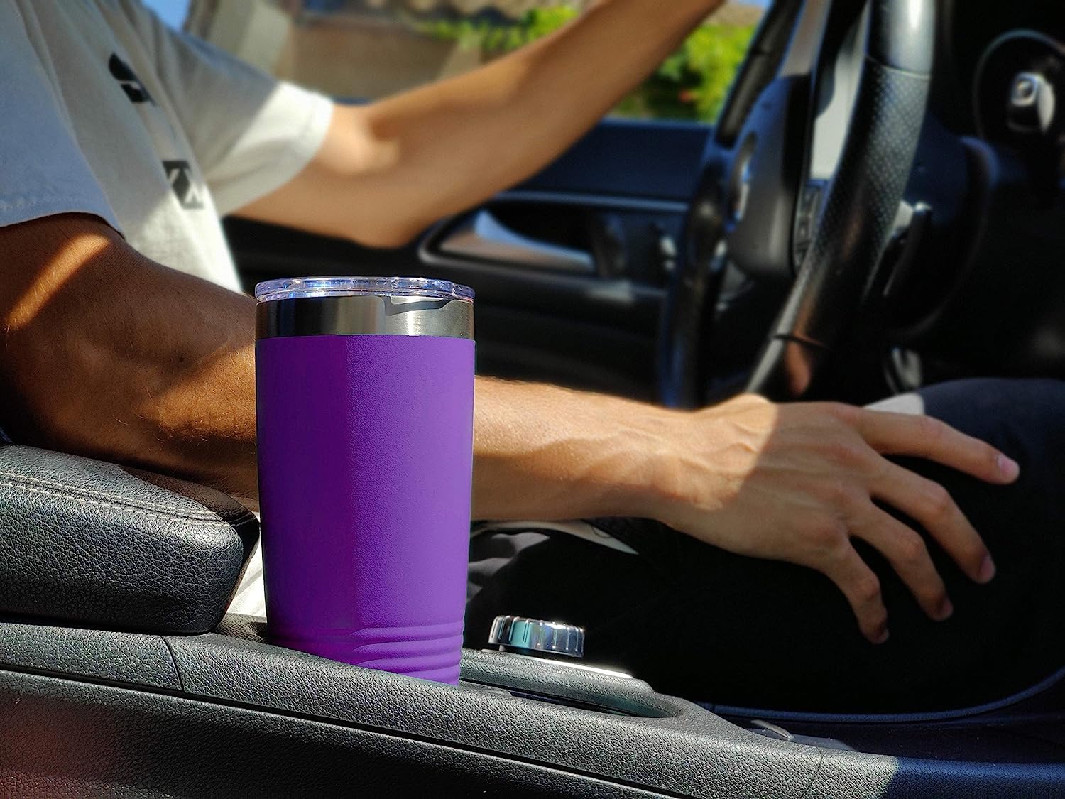 LaserGram 20oz Vacuum Insulated Tumbler Mug, English Springer Spaniel, Personalized Engraving Included (Dark Purple)