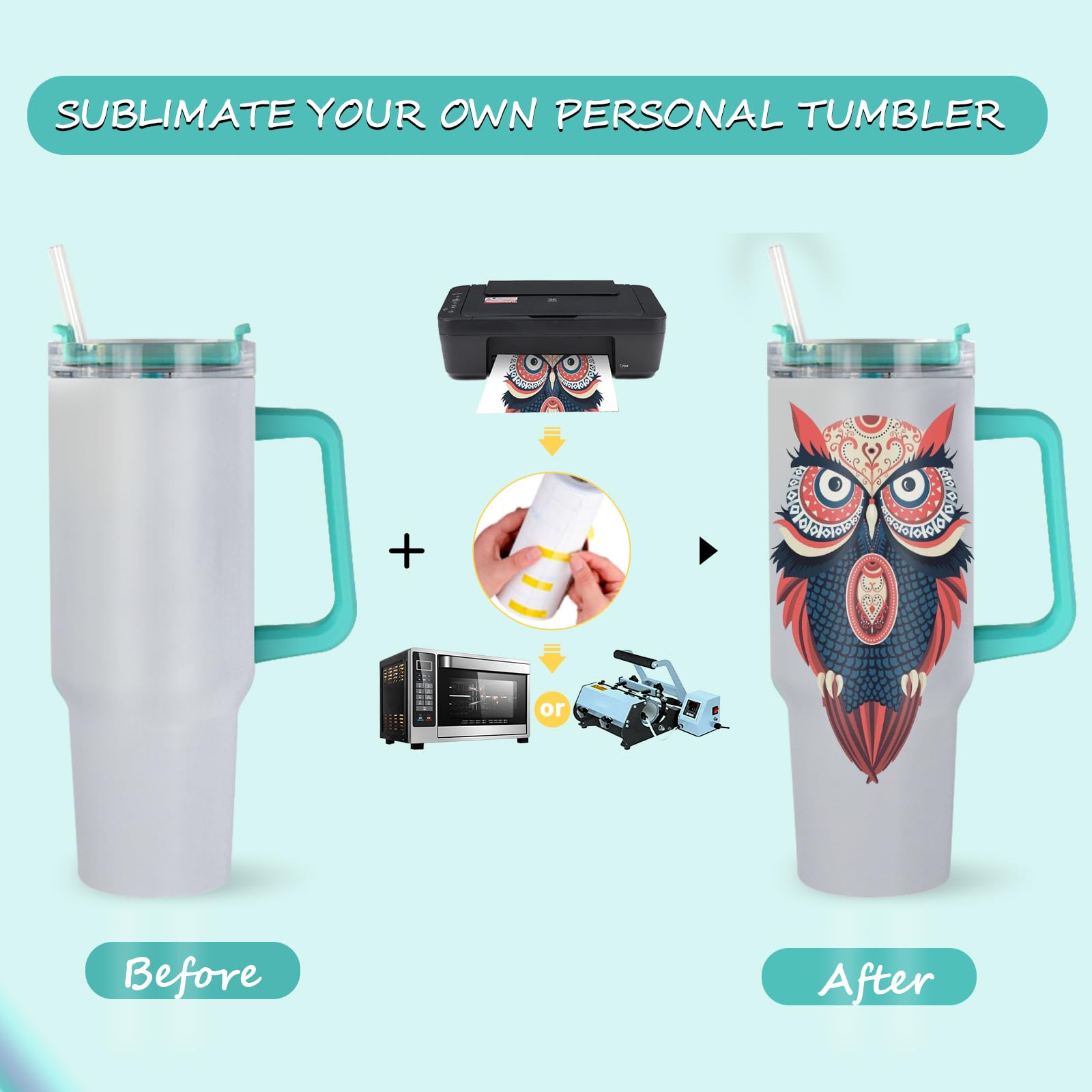 sweet grain 40oz Sublimation Tumbler with Handle and Straw Lid, 20 Pcs Double Wall Vacuum Reusable Stainless Steel Insulated Water Bottle Travel Mug Cup, Mixed Color, DIY Gift
