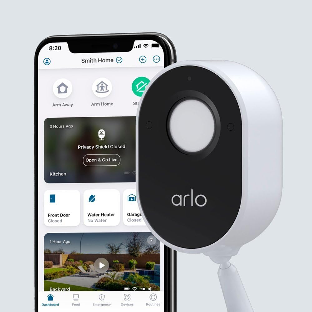 Arlo Indoor Camera - 1080p Video with Privacy Shield, Plug-in, Night Vision, 2-Way Audio, Siren, Direct to WiFi No Hub Needed, Wireless Security, White - VMC2040 (Renewed)