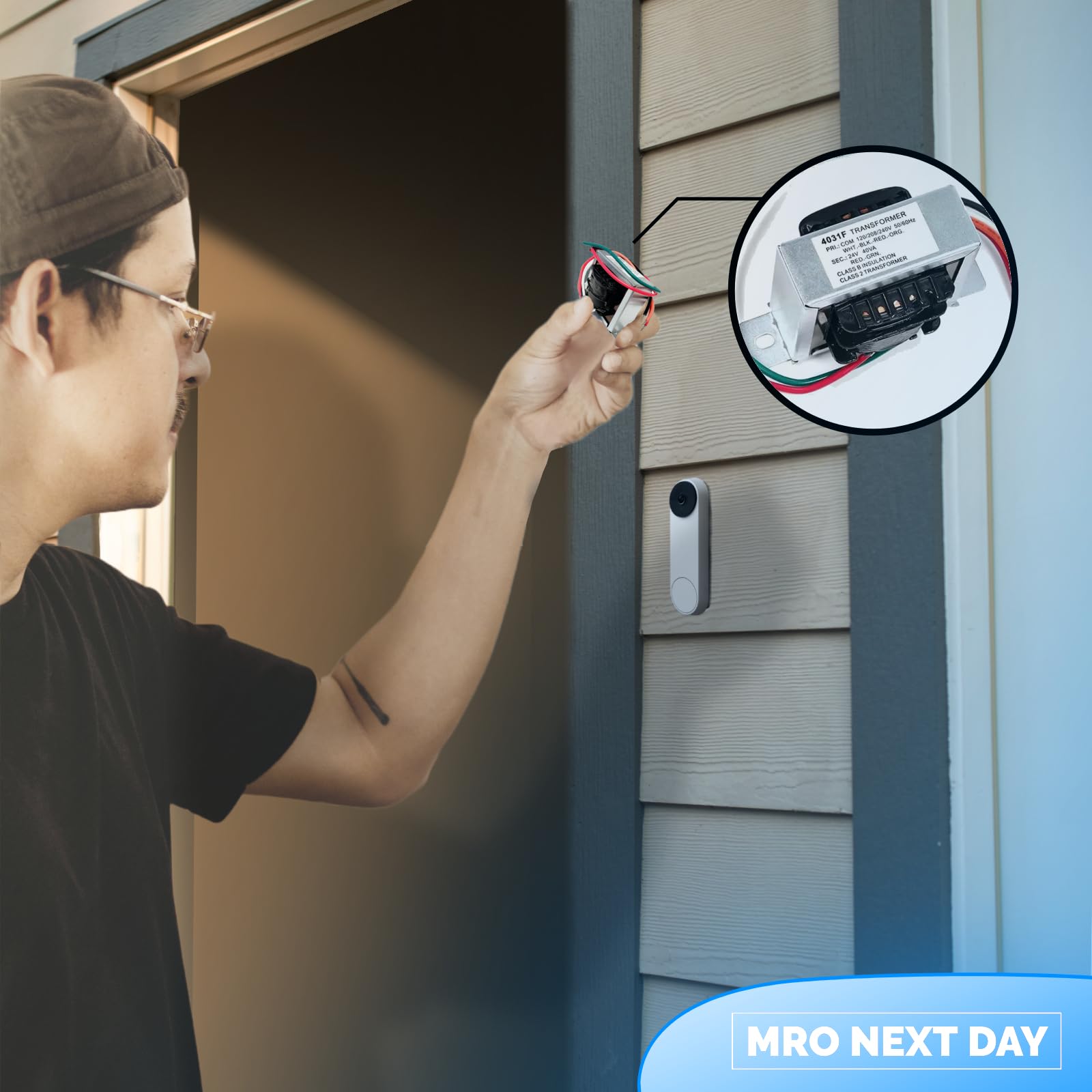 4031F Transformer 120/208/240v, 50/60 Hz, compatible with Ring, Ring 2, Ring Pro, Nest Skybell, and Enfy Doorbells. Nest, Ecobee, and Sensi Smart Thermostat
