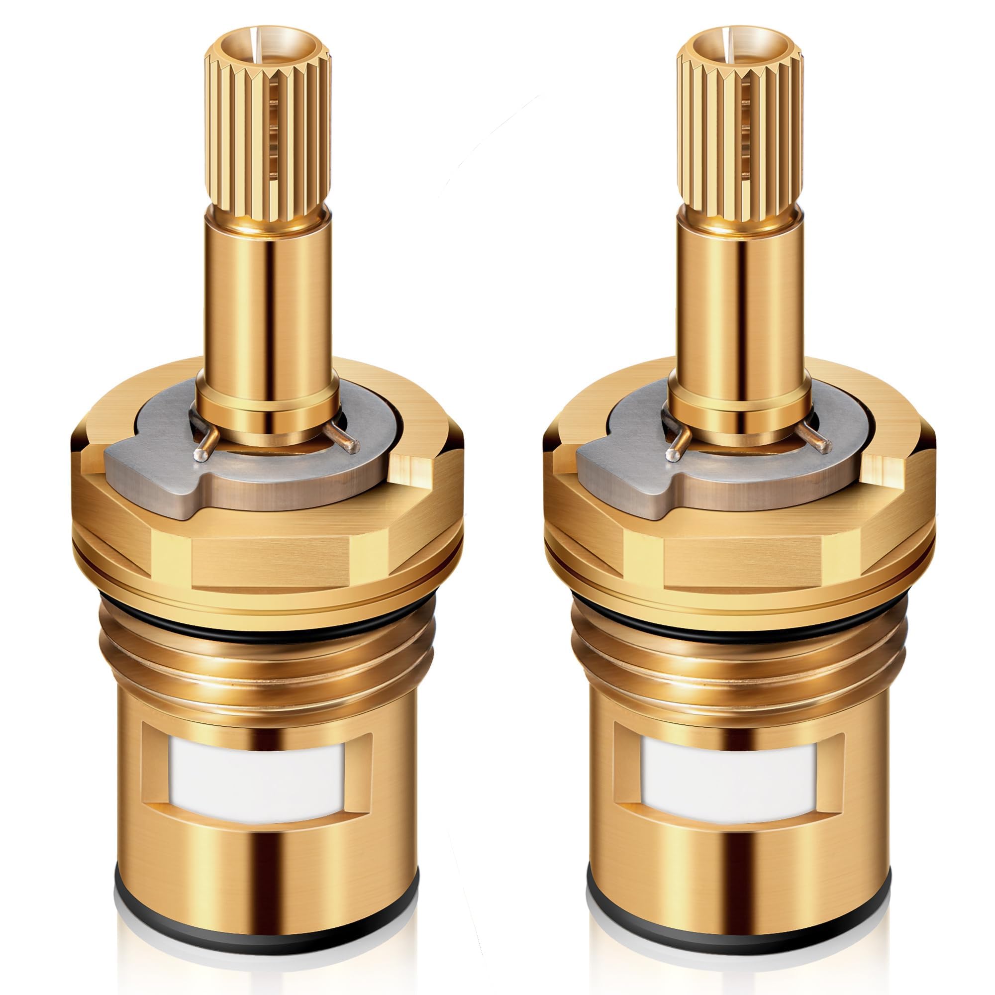 Enhon 2 Pack Faucet Cartridge Compatible with American Standard 994053-0070a or 994053-0070a/H Bathroom Kitchen Bathtub Faucet Stem Replacement, 4z-24h Hot and Cold Replacement Stem, Brass