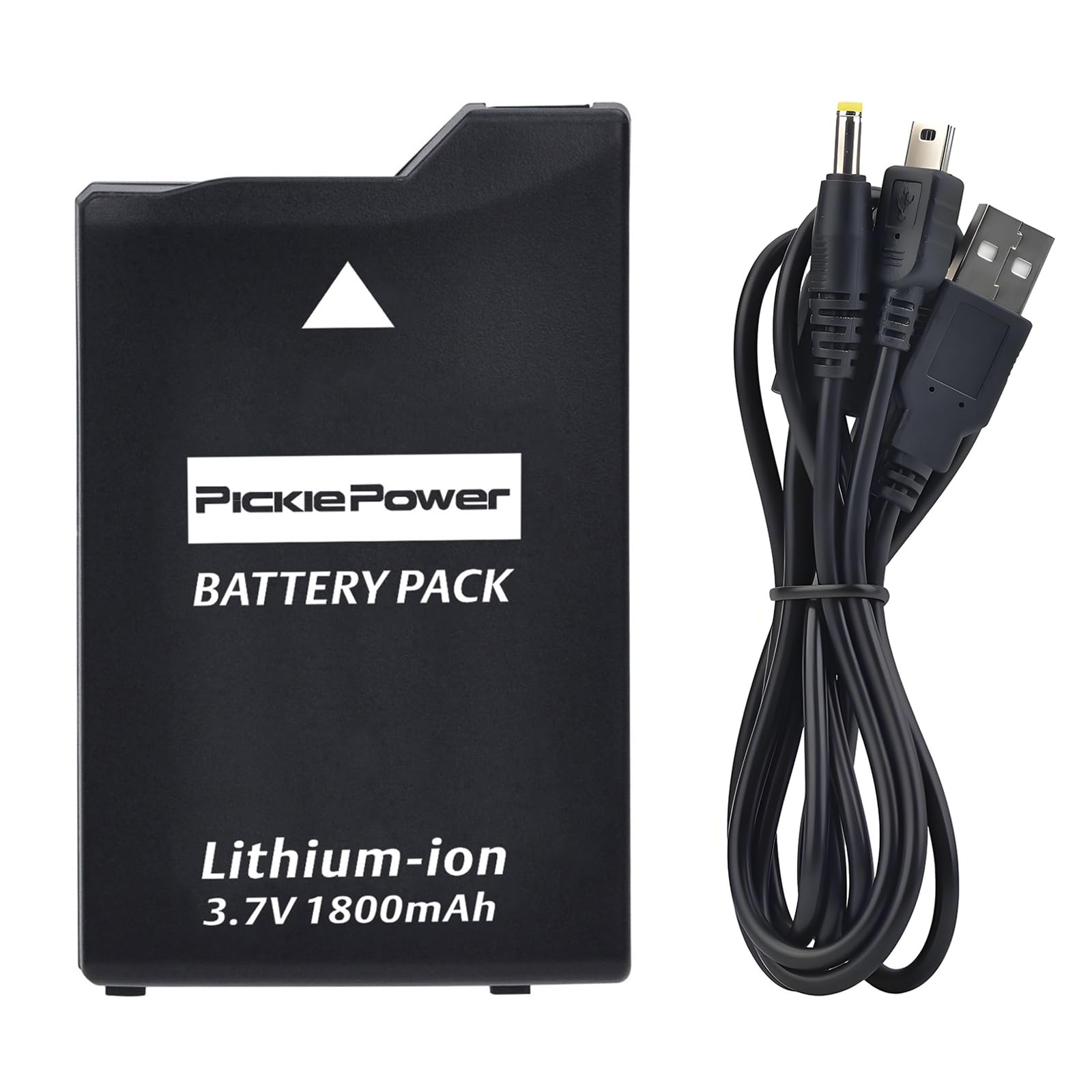 Pickle Power PSP 1000 Battery, 1800mAh PSP Battery and Charger Cable for Sony PSP 1000 PSP-110 (1001, 1002, 1003, 1004, 1005, 1006, 1007, 1008, 1010), PSP Fat Console