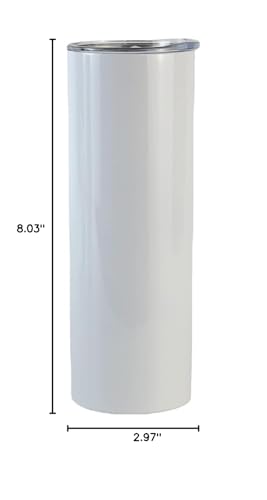 JKGTKC 25pack 20oz sublimation straight tumbler bluk double wall stainless steel vacuum cup with metal straw and silding lid for wholesale banks for DIY gift （white）