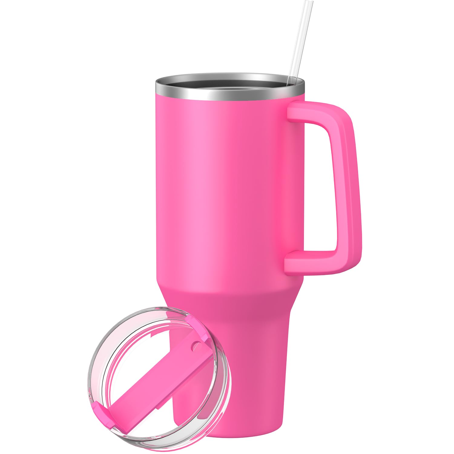 VBV 40 oz Tumbler with Handle and Straw, BFA Free Tumbler with Lid and Straw, Double Wall Vacuum Reusable Stainless Steel Insulated Water Bottle for Home, Office and Travel