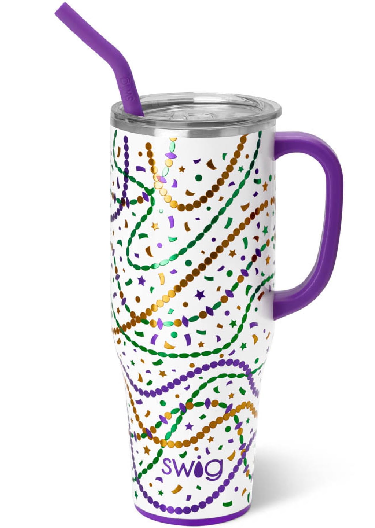 Swig Life 40oz Mega Mug, 40 oz Tumbler with Handle and Straw, Cup Holder Friendly, Dishwasher Safe, Extra Large Insulated Tumbler, Stainless Steel (Hey Mister!)