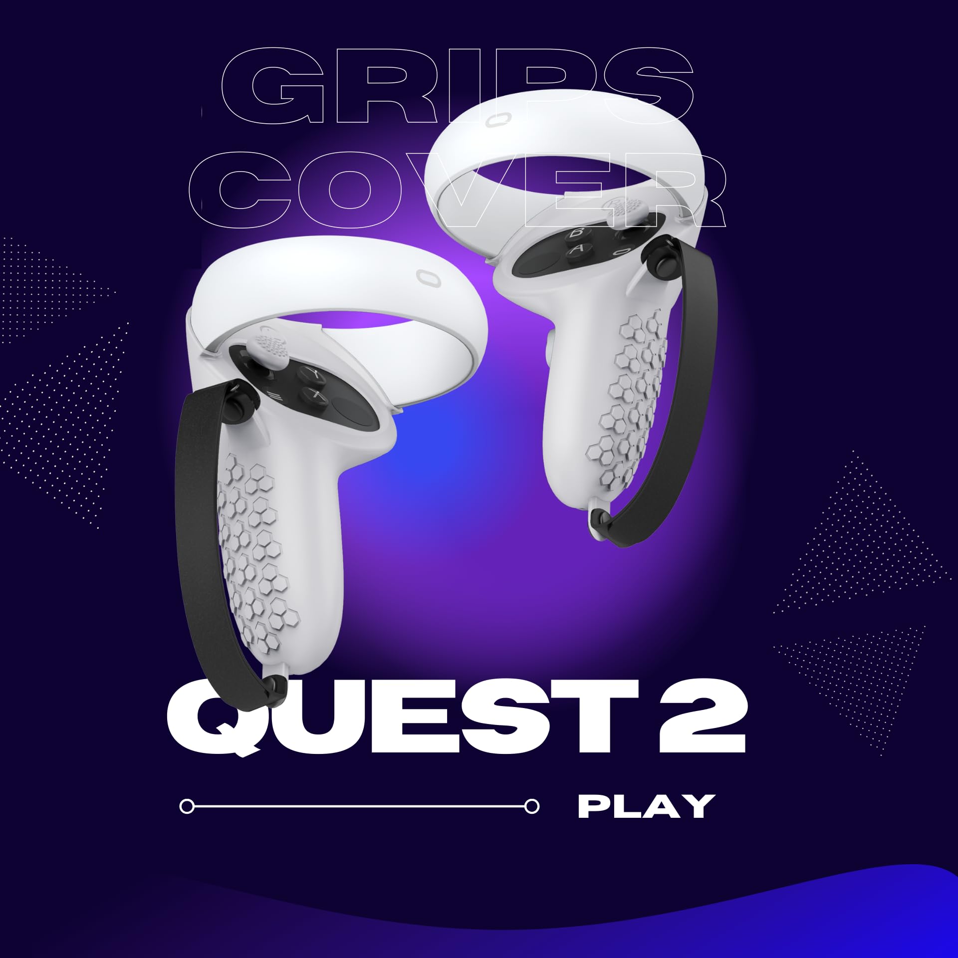 AMZDM Controller Grip for Oculus Meta Quest 2 Accessories Grips Cover for VR Touch Controllers Covers Protector with Non-Slip Joystick Covers 1Pair (Gray)