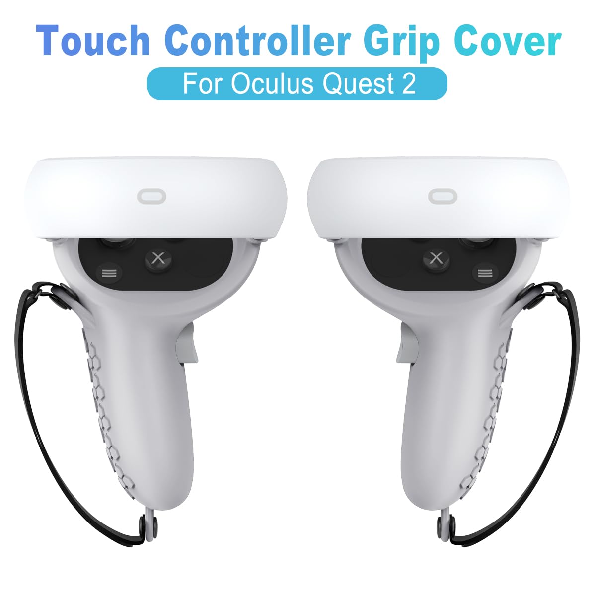 AMZDM Controller Grip for Oculus Meta Quest 2 Accessories Grips Cover for VR Touch Controllers Covers Protector with Non-Slip Joystick Covers 1Pair (Gray)