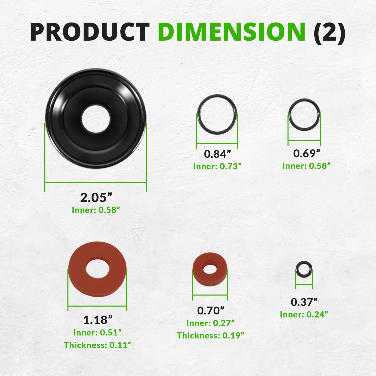 Replace for Wilkins RK1-375R Rubber Parts Repair Kit, Fit for 1" Model 375 375ST 375XL, Including Lubricant