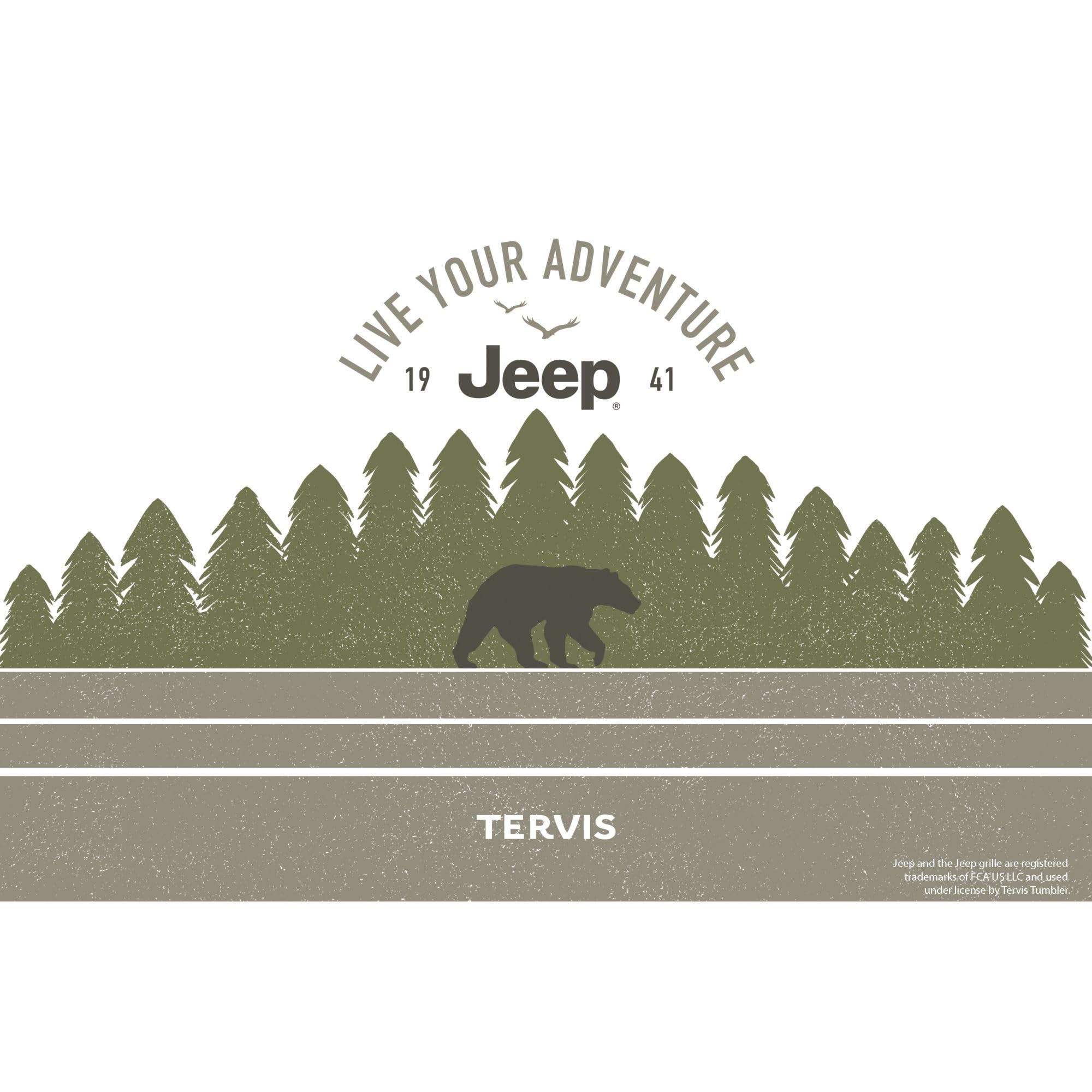 Tervis Traveler Jeep Live Your Adventure Triple Walled Insulated Tumbler Travel Cup Keeps Drinks Cold & Hot, 20oz, Stainless Steel