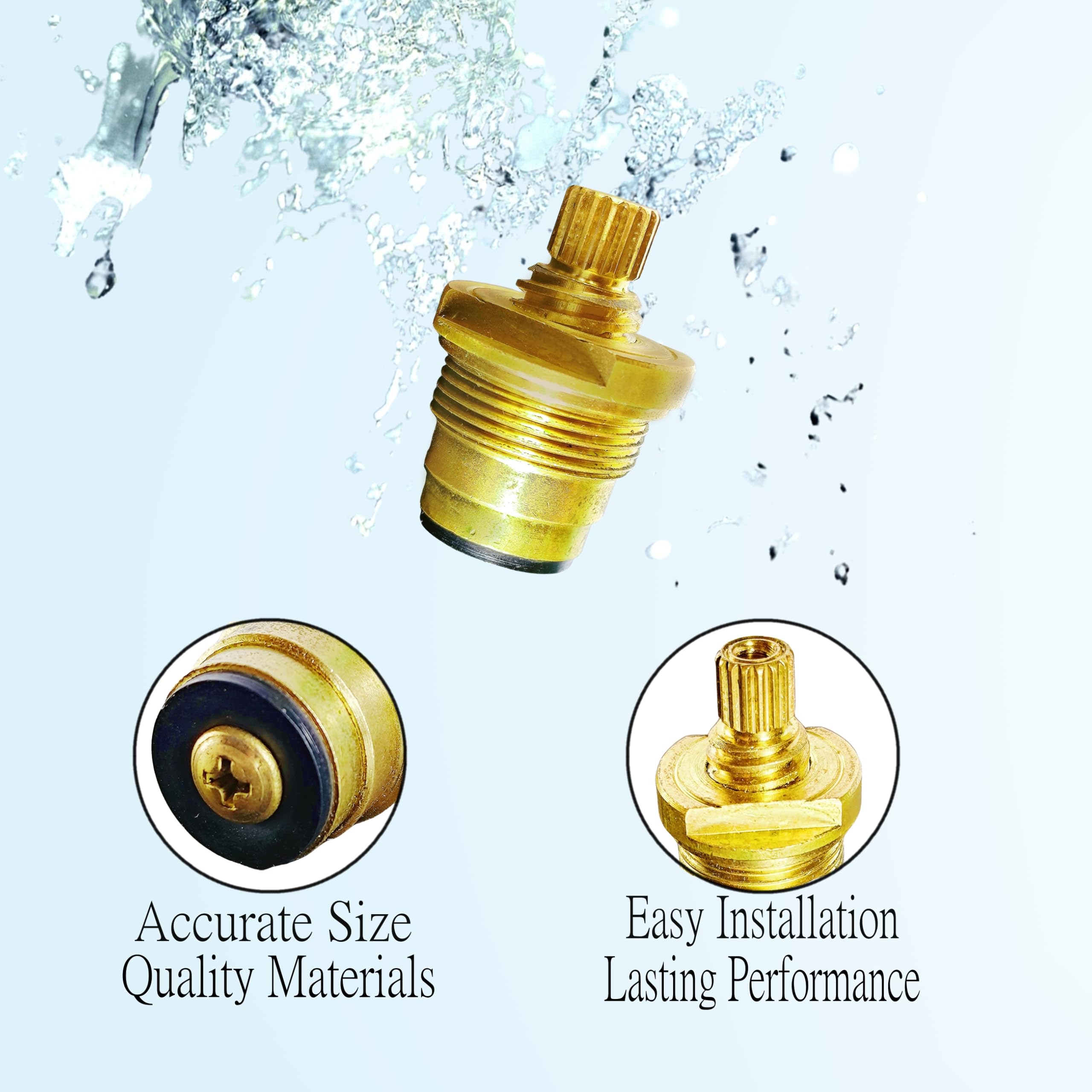 ALITZ 98-688 Replacement Faucet Cartridge Brass Stem Hot compatible with Gerber 98-688 valve compression-style hot stem and bonnet assembly designed for deck-mounted faucets