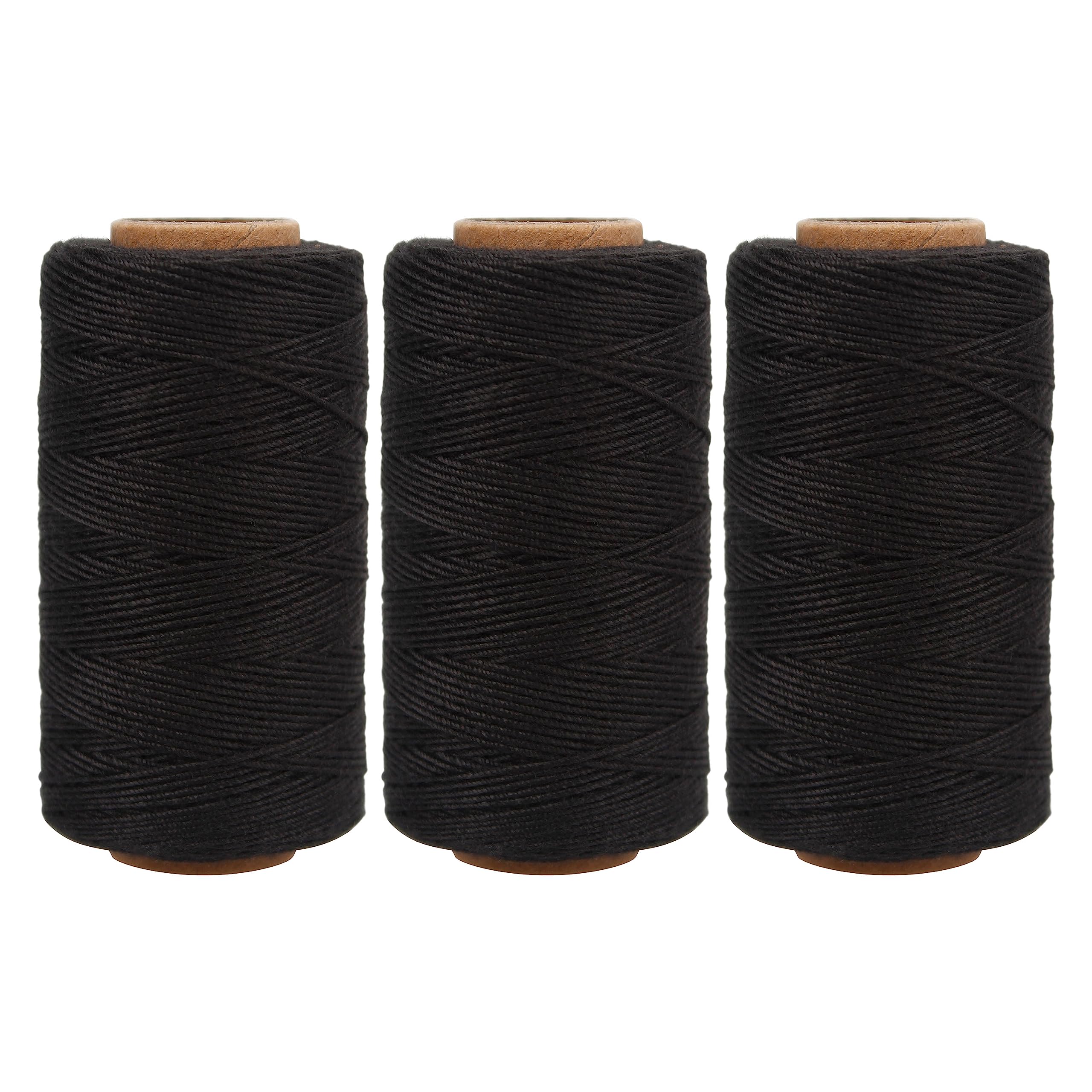 Lusecarl Needle and Thread for Hair Extensions 3 Rolls Hair Weave Sewing Threads with 10 Pcs C J I Shape Curved Upholstery Needles for Hand Sewing, Hair Extensions, Making Wigs DIY (10+3, Black)