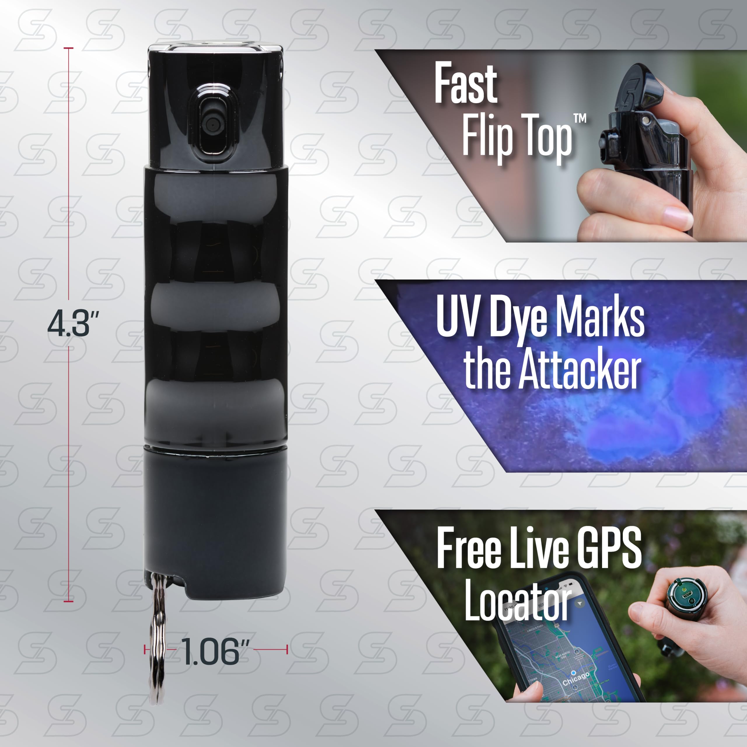 SABRE SMART Bluetooth Pepper Spray for Self Defense w/ Live GPS Tracking, Text & Phone Call Alerts in Emergencies, Fast Flip Top, Training Spray, Refill Canister Available, 0.54 fl oz