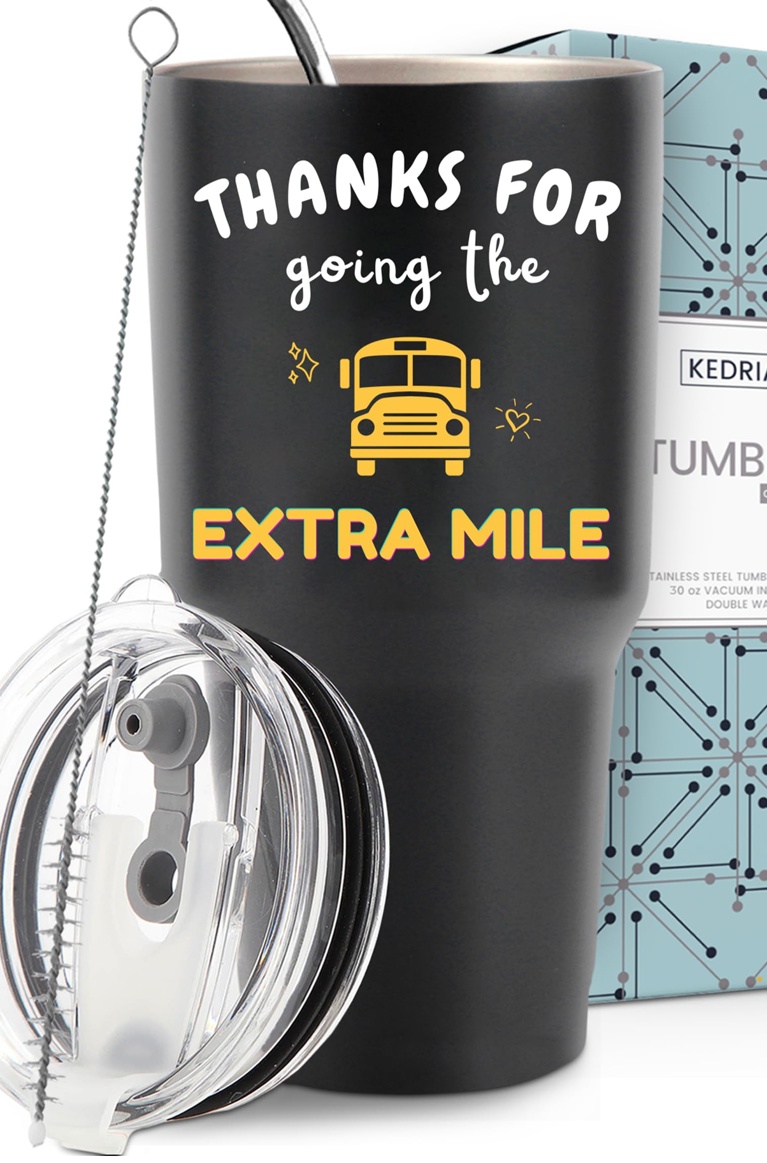 School Bus Driver Tumbler 30oz, Thoughtful and Unique Appreciation Gifts for Men, Bus Monitor Coffee Cup Thank You Presents for Him, Ideal Present Picks for Birthday, Retirement, Christmas, Gift Ready