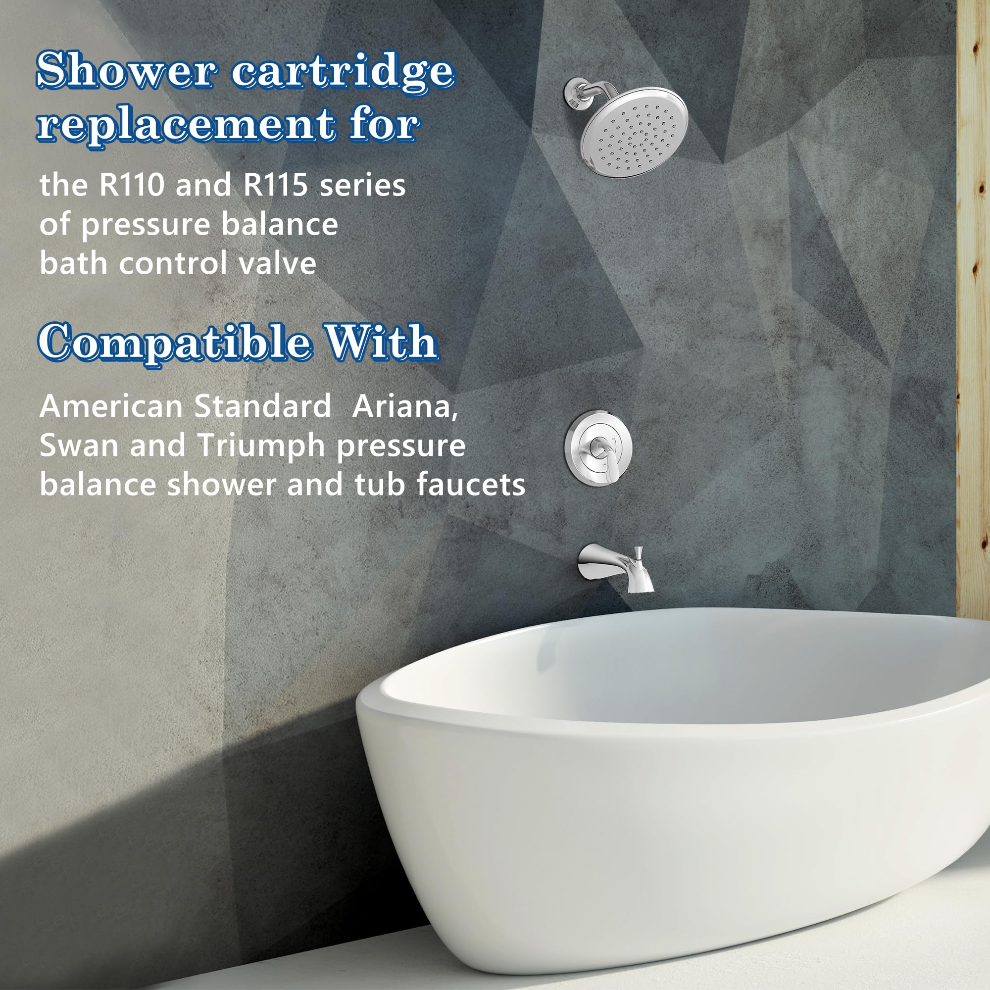 Dreyoo Pressure Balance Cartridge Replacement, Compatible with A954.4400070A American Standard R110/R115 for Bath Tub and Shower Single Lever Faucets Handle Valves