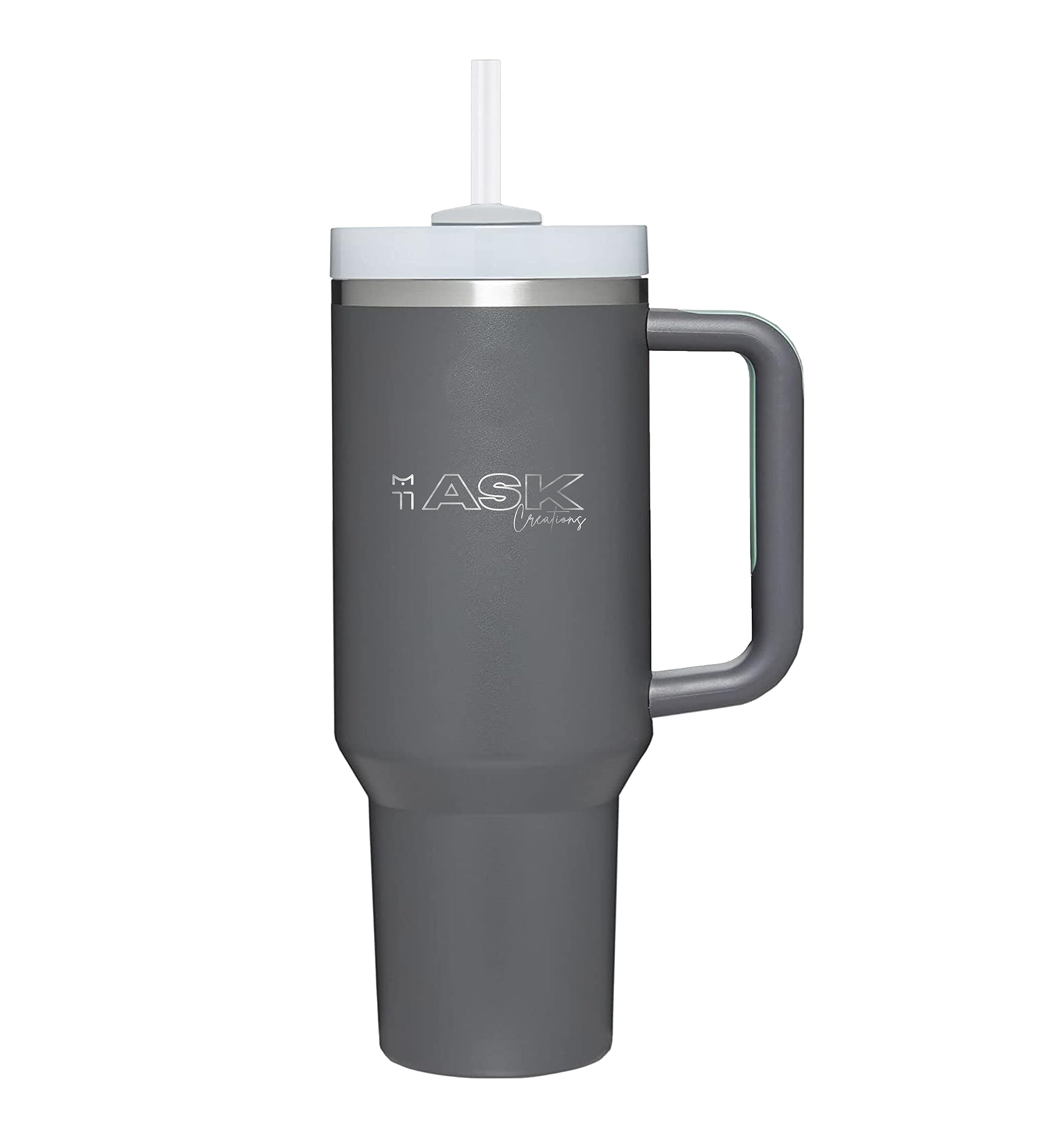 Ask HydroQuench 2.0 40oz /1183 ml Tumbler - Insulated Stainless Steel Travel Mug with reusable Straw, and Silicone Boot. (Charcoal)