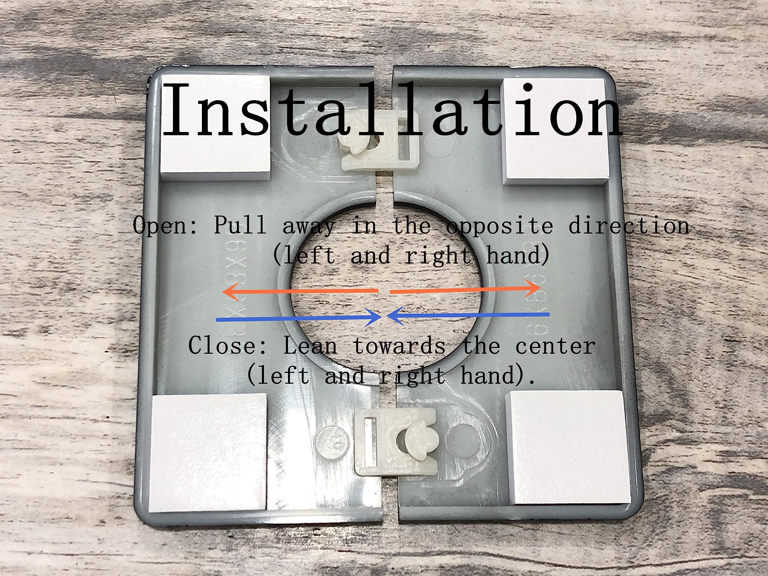 Tsnamay 4 Pcs Wall Split Flange, ABS Square Self-Adhesive Escutcheon Plate Buckles Design for 1.3"/33mm Diameter Pipe