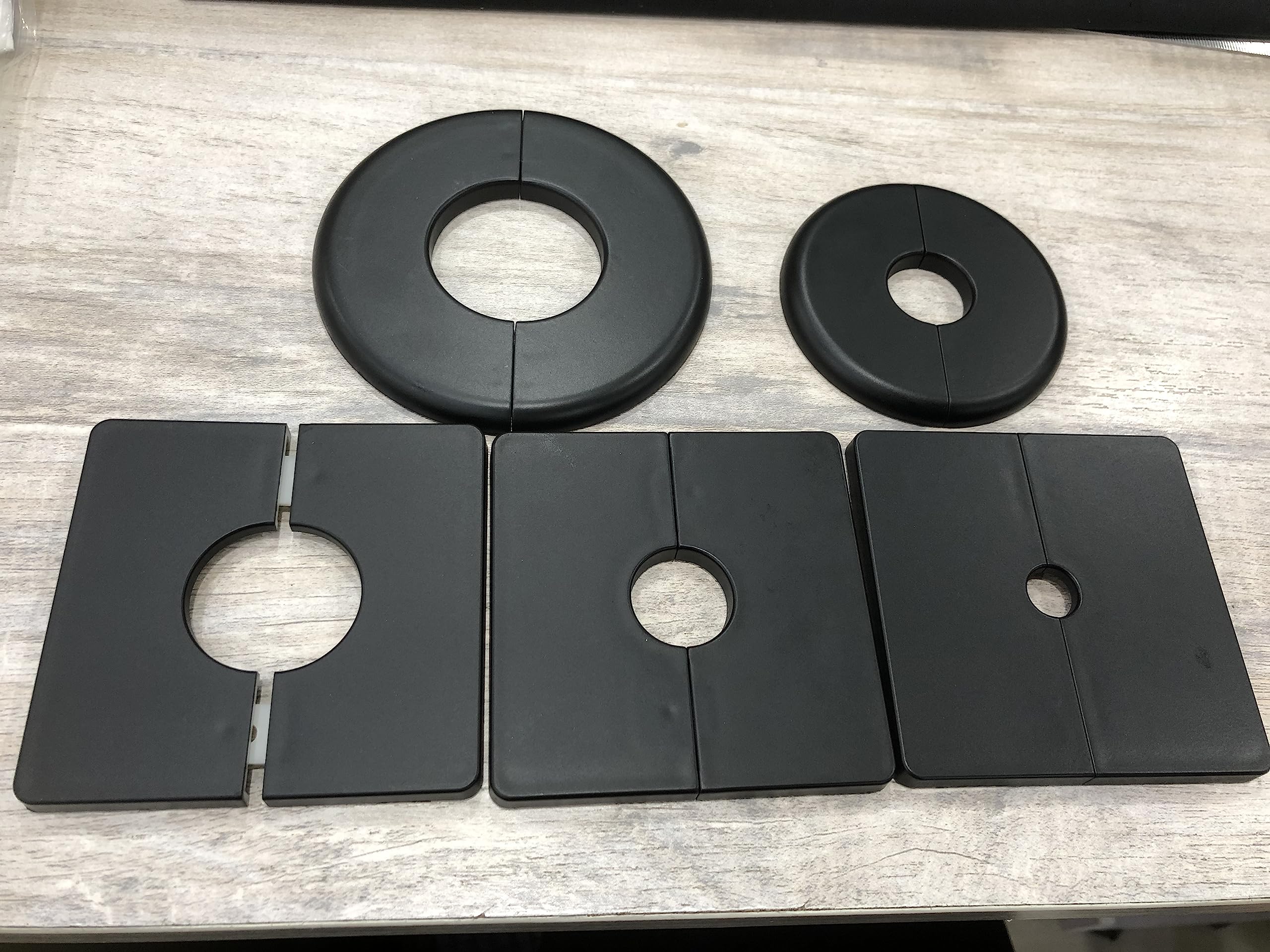 Tsnamay 4 Pcs Wall Split Flange, ABS Square Self-Adhesive Escutcheon Plate Buckles Design for 1.3"/33mm Diameter Pipe