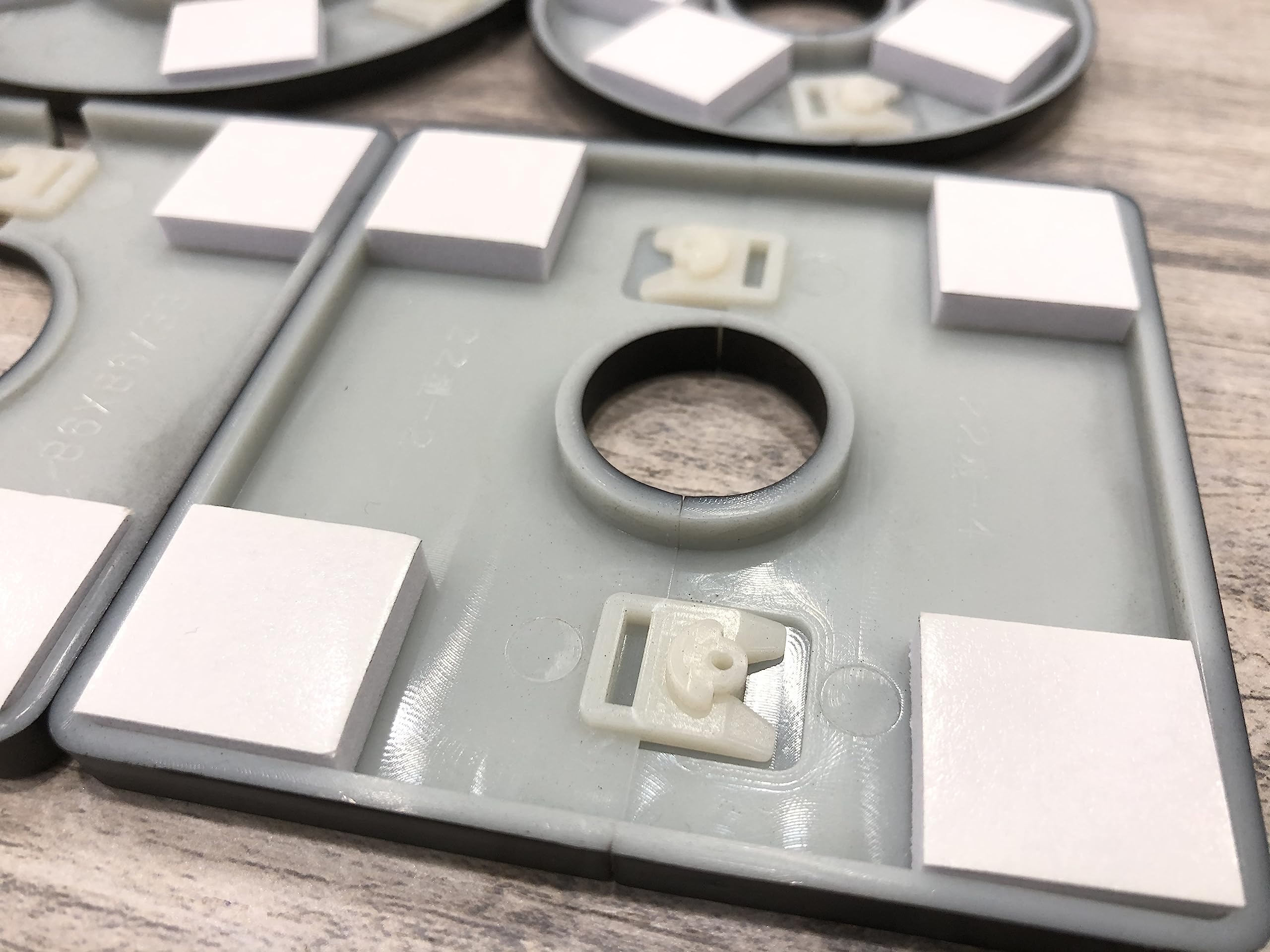 Tsnamay 4 Pcs Wall Split Flange, ABS Square Self-Adhesive Escutcheon Plate Buckles Design for 1.3"/33mm Diameter Pipe