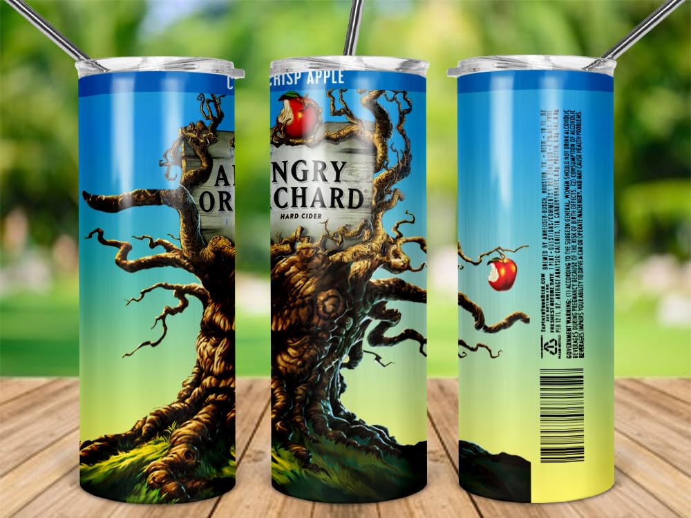 Angry Orchards #1 20oz Stainless Steel Tumbler, Slide Door Lid & Straw Included, Beer, Birthday, Gift, Great For Keeping Drink Cold or Hot