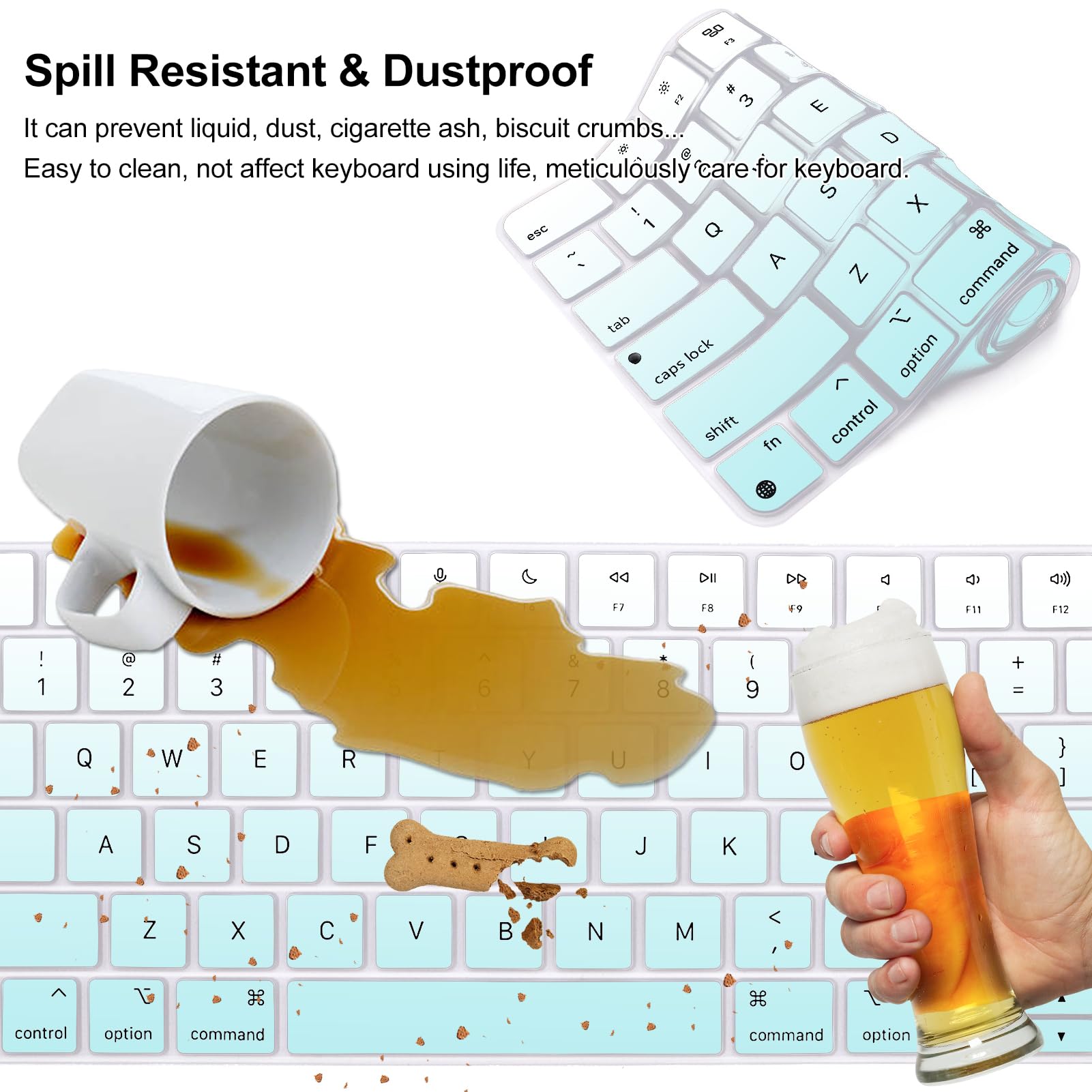 YongMai Silicone Keyboard Cover for 2021 New Model A2449 iMac Magic Keyboard with Touch ID and Numeric Keypad, Washable Dustproof iMac Keyboard Skins (Green)