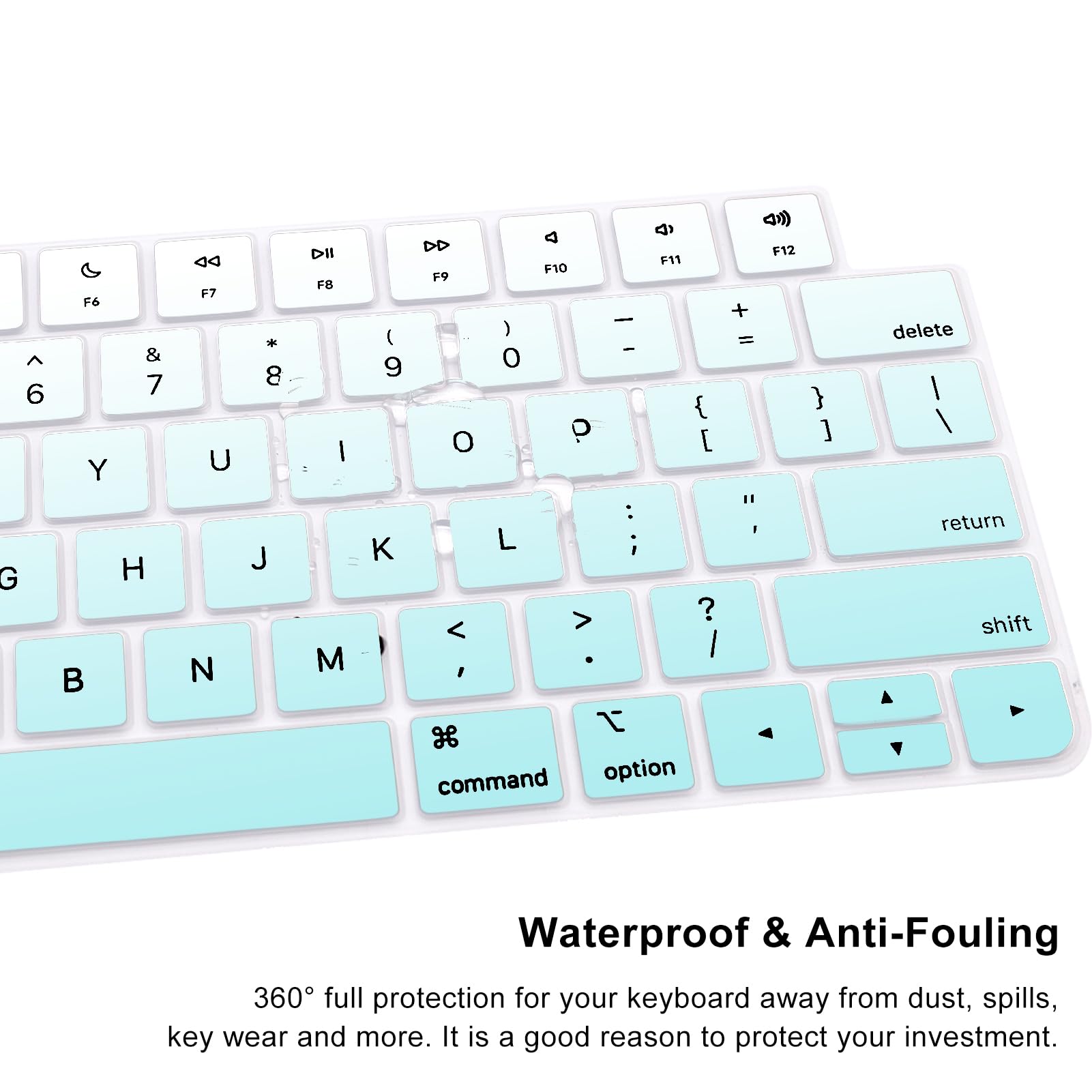 YongMai Silicone Keyboard Cover for 2021 New Model A2449 iMac Magic Keyboard with Touch ID and Numeric Keypad, Washable Dustproof iMac Keyboard Skins (Green)