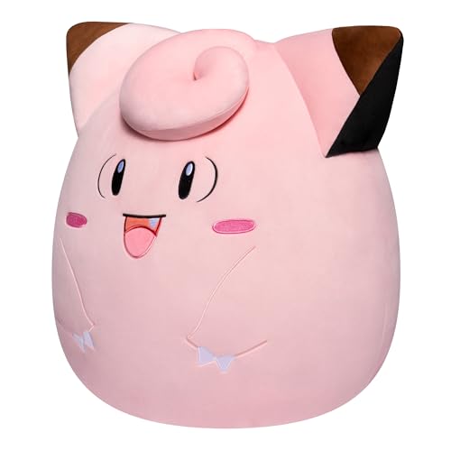 Squishmallows Pokemon 14-Inch Clefairy Plush - Add Clefairy to Your Squad, Ultrasoft Stuffed Animal Medium Plush, Official Kelly Toy Plush
