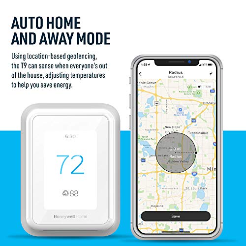 Honeywell Home RENEWRCHT9610WF T9 Smart Thermostat with Smart Room Sensor (Renewed)