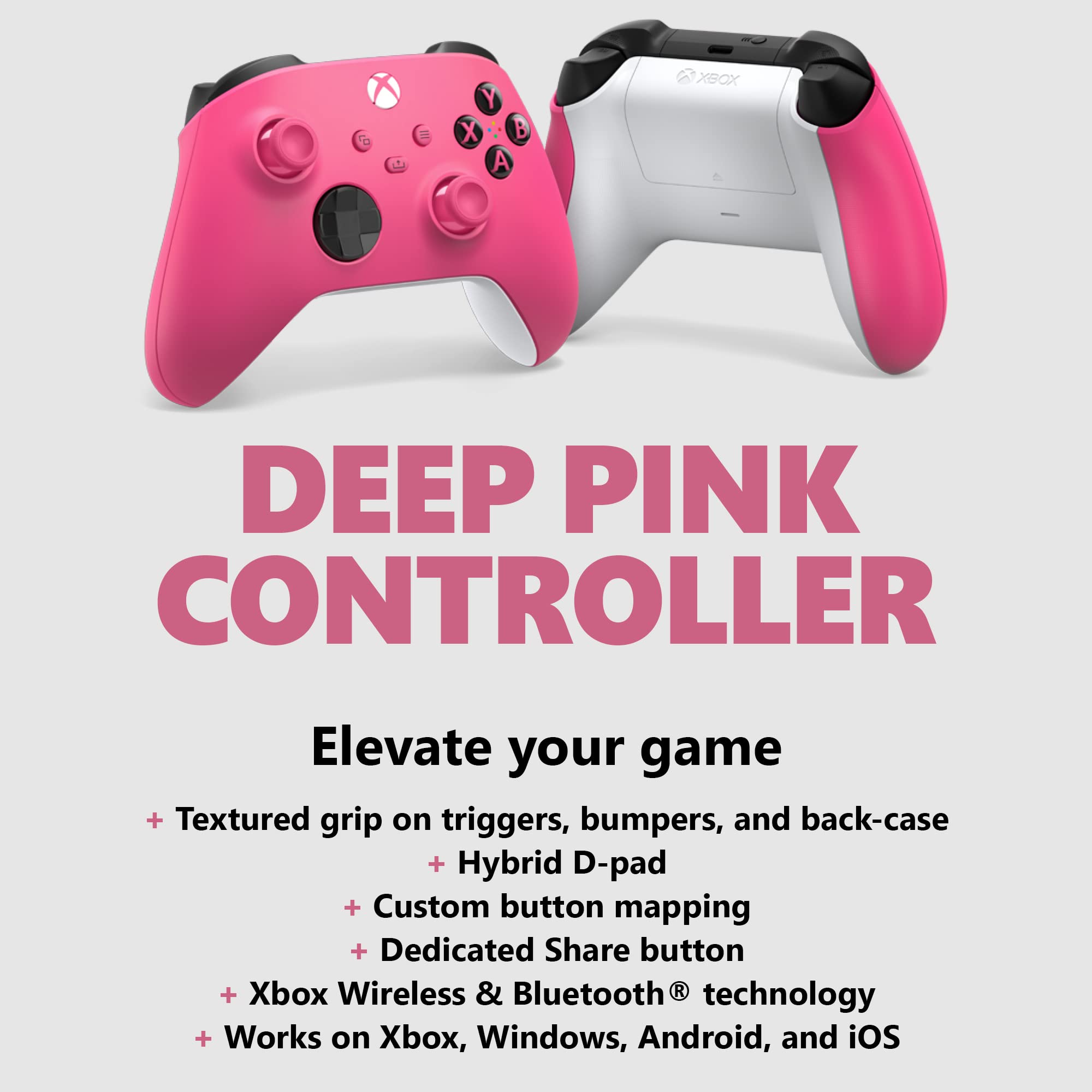 Xbox Core Wireless Controller β Deep Pink (Renewed Premium)