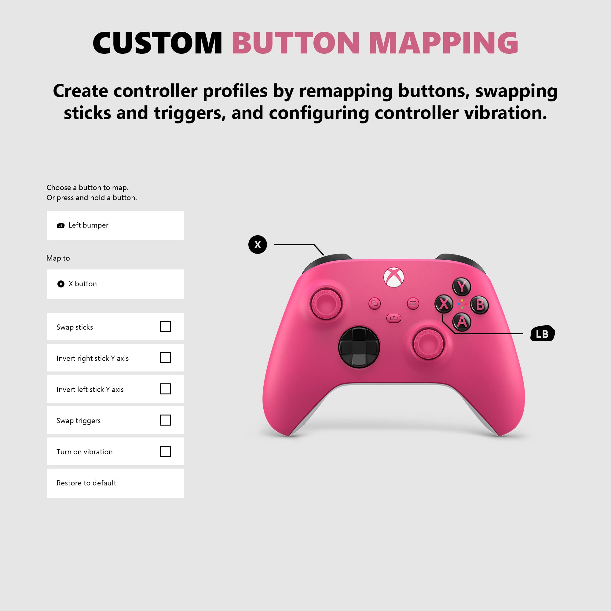 Xbox Core Wireless Controller β Deep Pink (Renewed Premium)