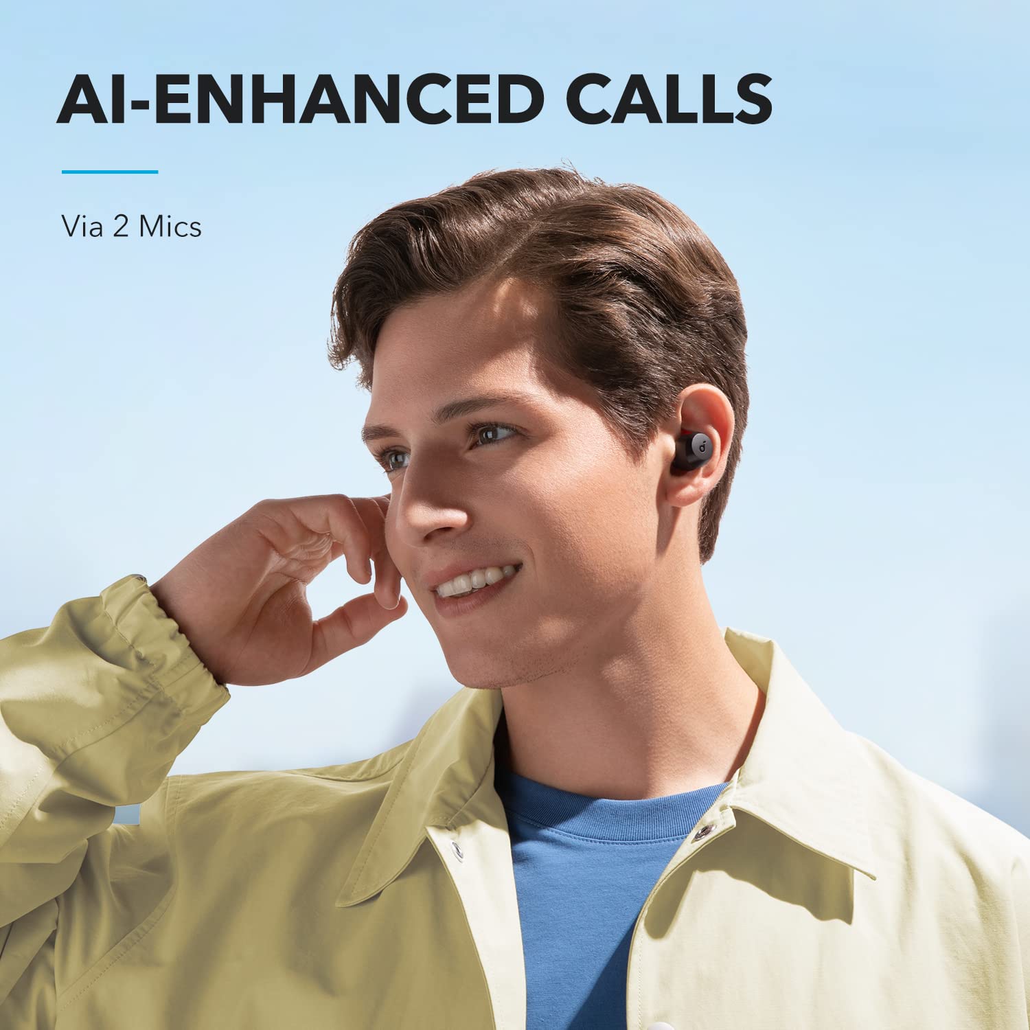 Soundcore by Anker A20i True Wireless Earbuds, Bluetooth 5.3, App, Customized Sound, 28H Long Playtime, Water-Resistant, 2 Mics for AI Clear Calls, Single Earbud Mode (Renewed)