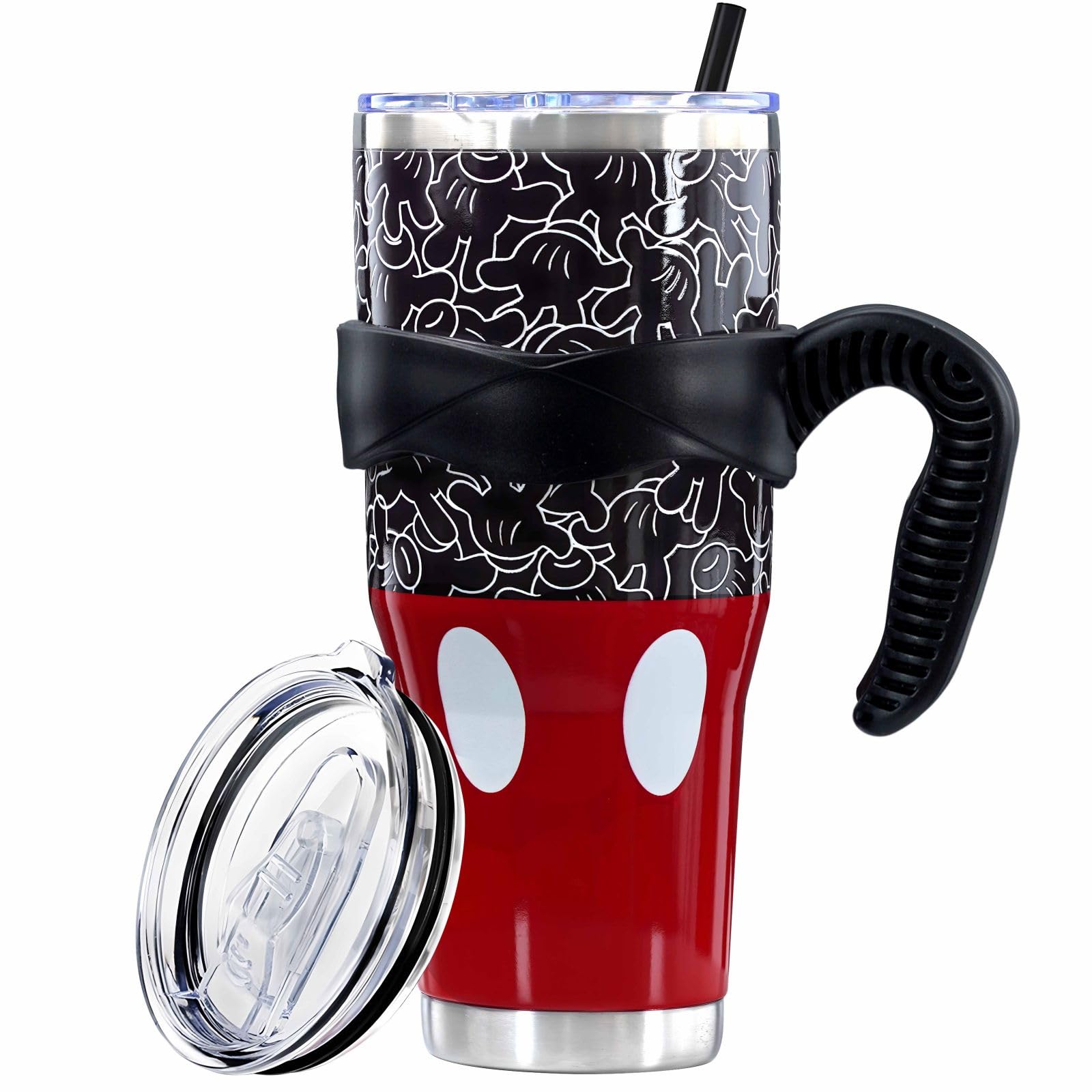 Sunmdecor 40 Oz Tumbler with Handle and Silicone Straws,Coffee Insulated Tumbler with Handle,40oz Tumbler with Handle