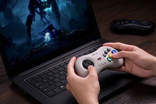 8Bitdo M30 Bluetooth Controller for Switch, Windows and Android, 6-Button Layout for SEGA’s Classic Games (White)