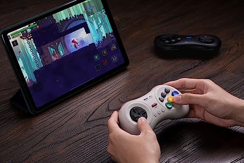 8Bitdo M30 Bluetooth Controller for Switch, Windows and Android, 6-Button Layout for SEGA’s Classic Games (White)