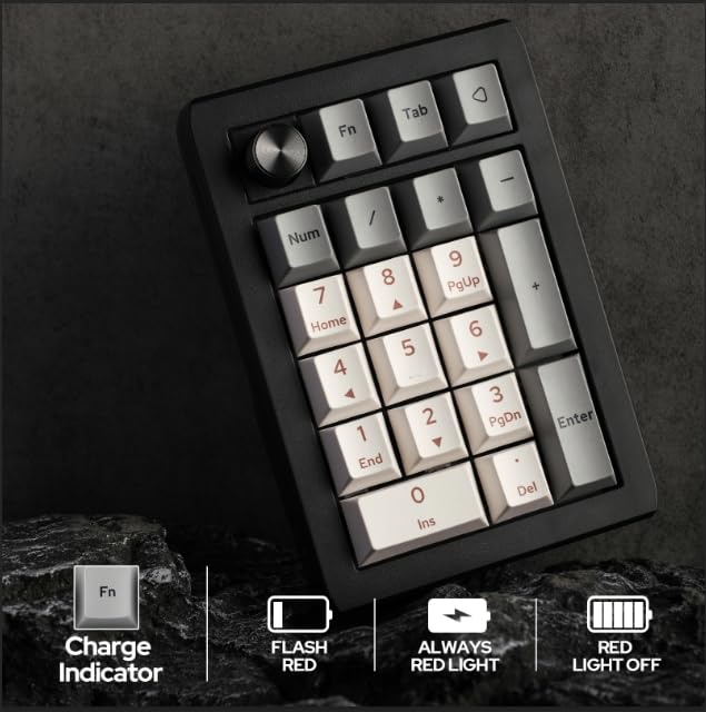 EPOMAKER EK21 VIA Gasket Number Pad, Bluetooth 5.0/2.4ghz/Wired Hot Swappable Numpad, with Poron Foam, Aluminum Alloy Knob, 1000mAh Battery, Programmable for Win/Mac/Gaming (Gateron Pro Yellow)