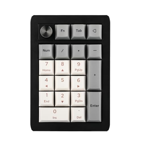 EPOMAKER EK21 VIA Gasket Number Pad, Bluetooth 5.0/2.4ghz/Wired Hot Swappable Numpad, with Poron Foam, Aluminum Alloy Knob, 1000mAh Battery, Programmable for Win/Mac/Gaming (Gateron Pro Yellow)