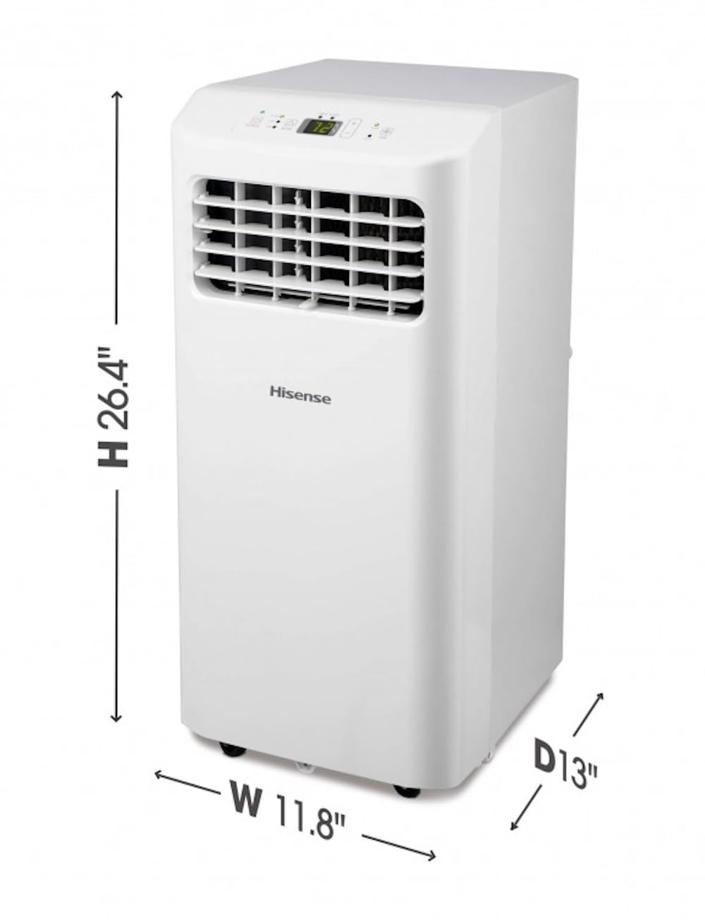 Hisense Portable Air Conditioner 5000-BTU DOE (115-Volt) White Vented, Remote control, Cools 150-sq ft, 24 Hour Timer, 3-modes (Cooling, Fan, Dehumidifier), Noise Level dB 47 - AP0522CR1W (Renewed)