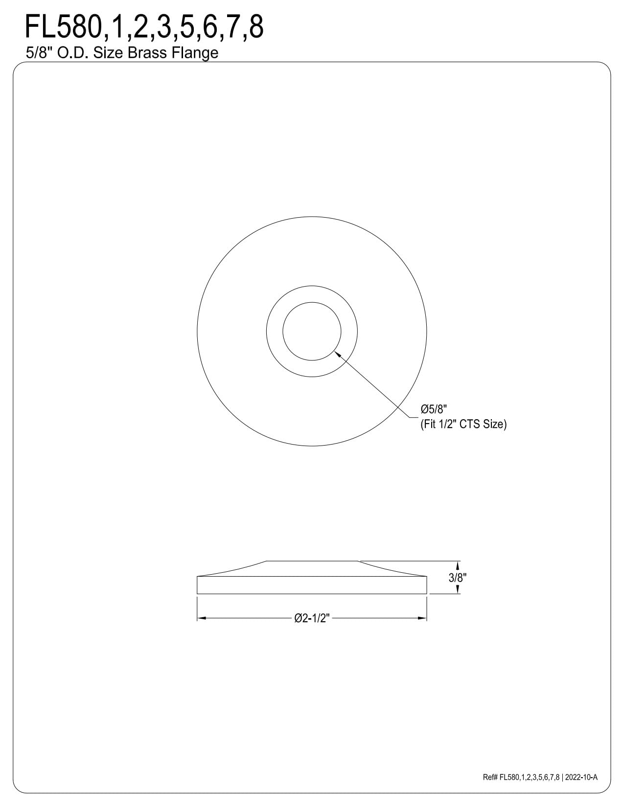 Kingston Brass FL583 Made to Match 5/8" OD Brass Flange, Antique Brass