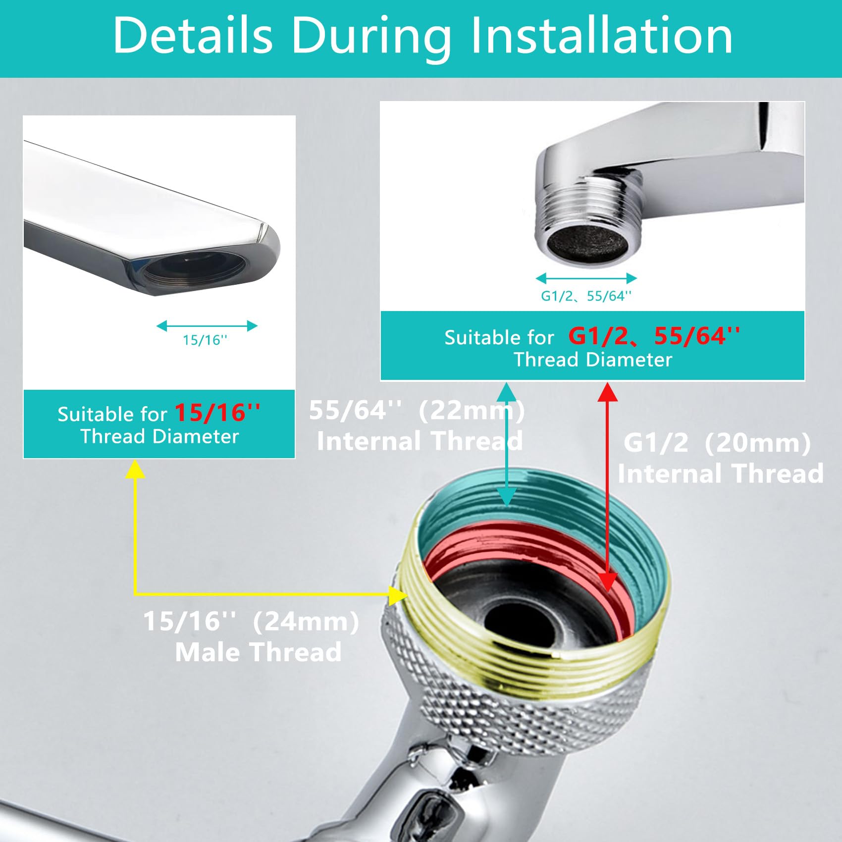 Universal 1080°Swivel Faucet Extender with Filter, Sink Water Faucet Aerator Extension in Brass, Swivel Robotic Arm Bathroom Faucet Extender, Kitchen Rotating Extension with 2 Mode Splash
