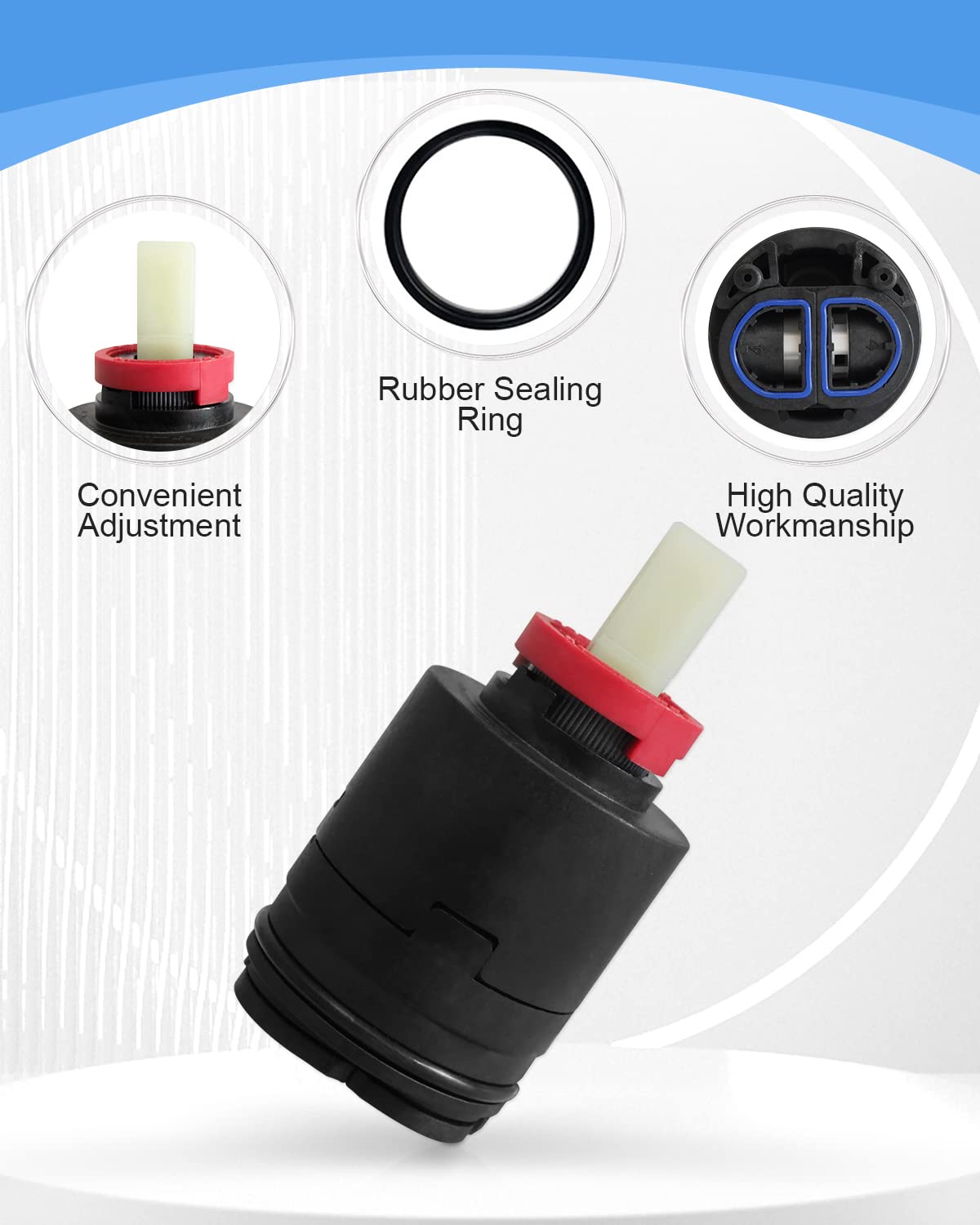Nahntaipy 40PHF-2 Pressure Balance Cartridge, Shower Cartridge Replacement Fit for Shower Faucet, Cartridge Only 40mm